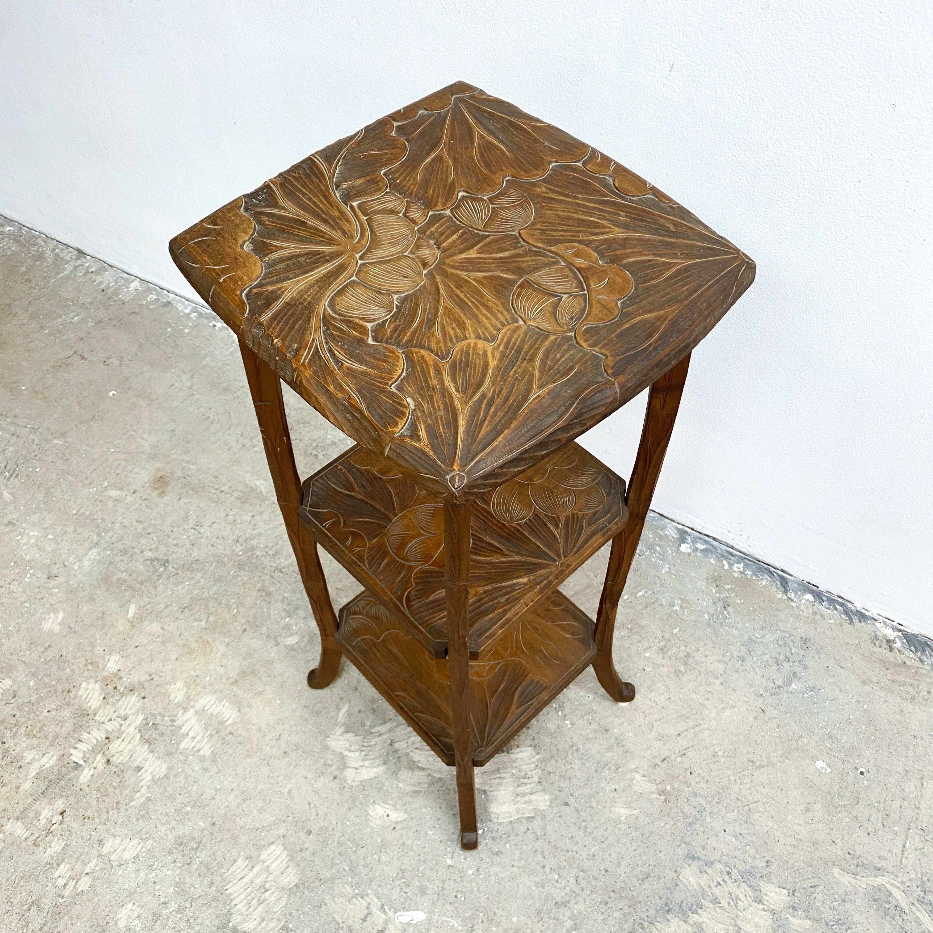 Antique Arts And Crafts Japanese Hand Carved Side Table for Liberty Lo ...