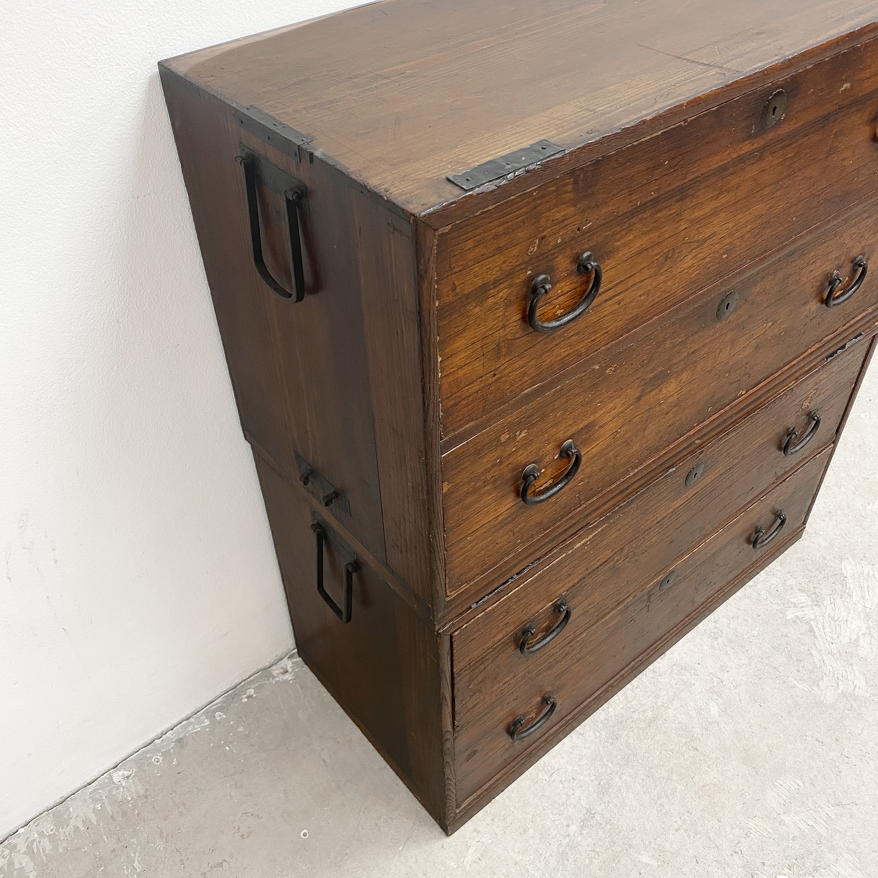 Vintage Japanese 2 Section Tansu Chest Of 4 Drawers– The Design Ark