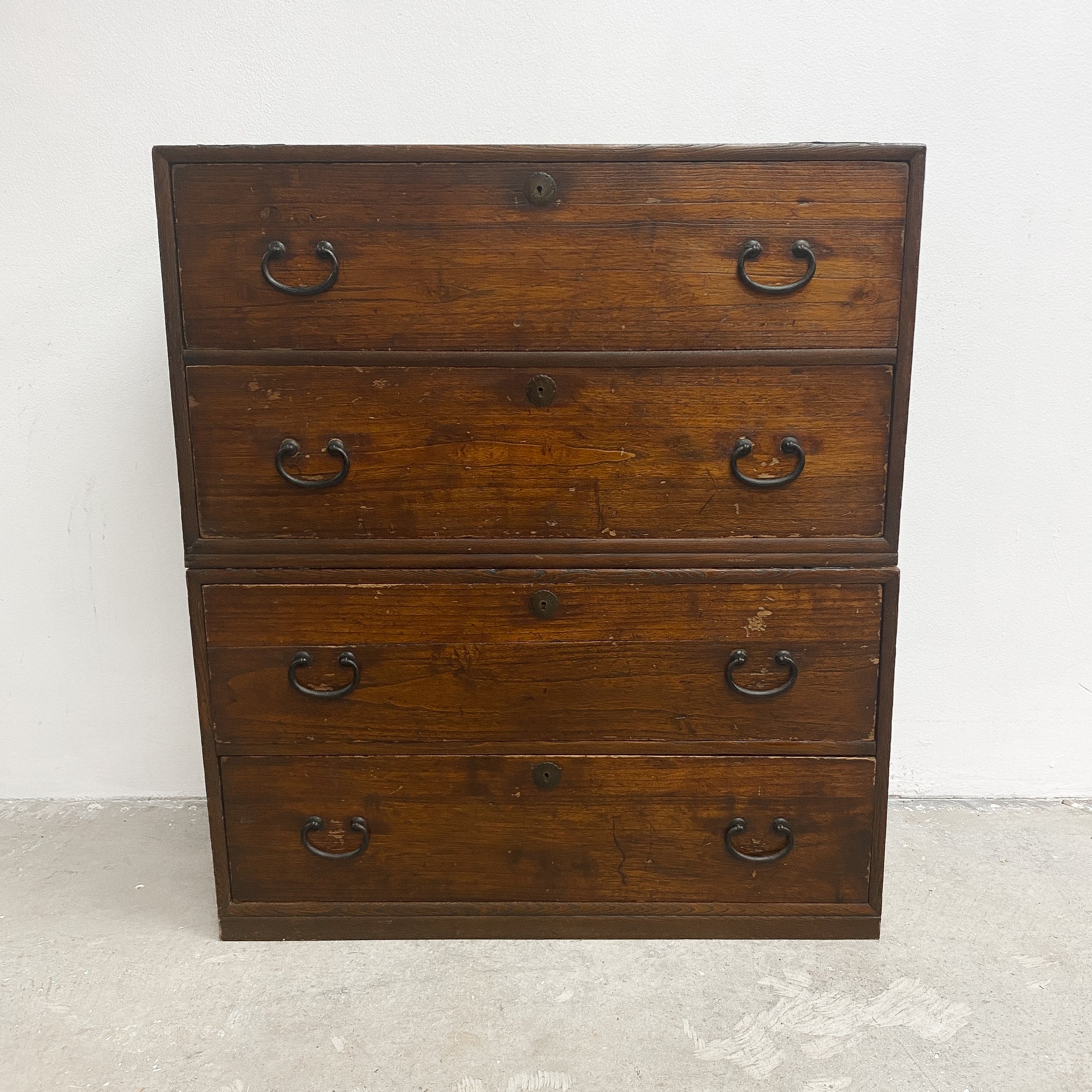 Vintage Japanese 2 Section Tansu Chest Of 4 Drawers– The Design Ark
