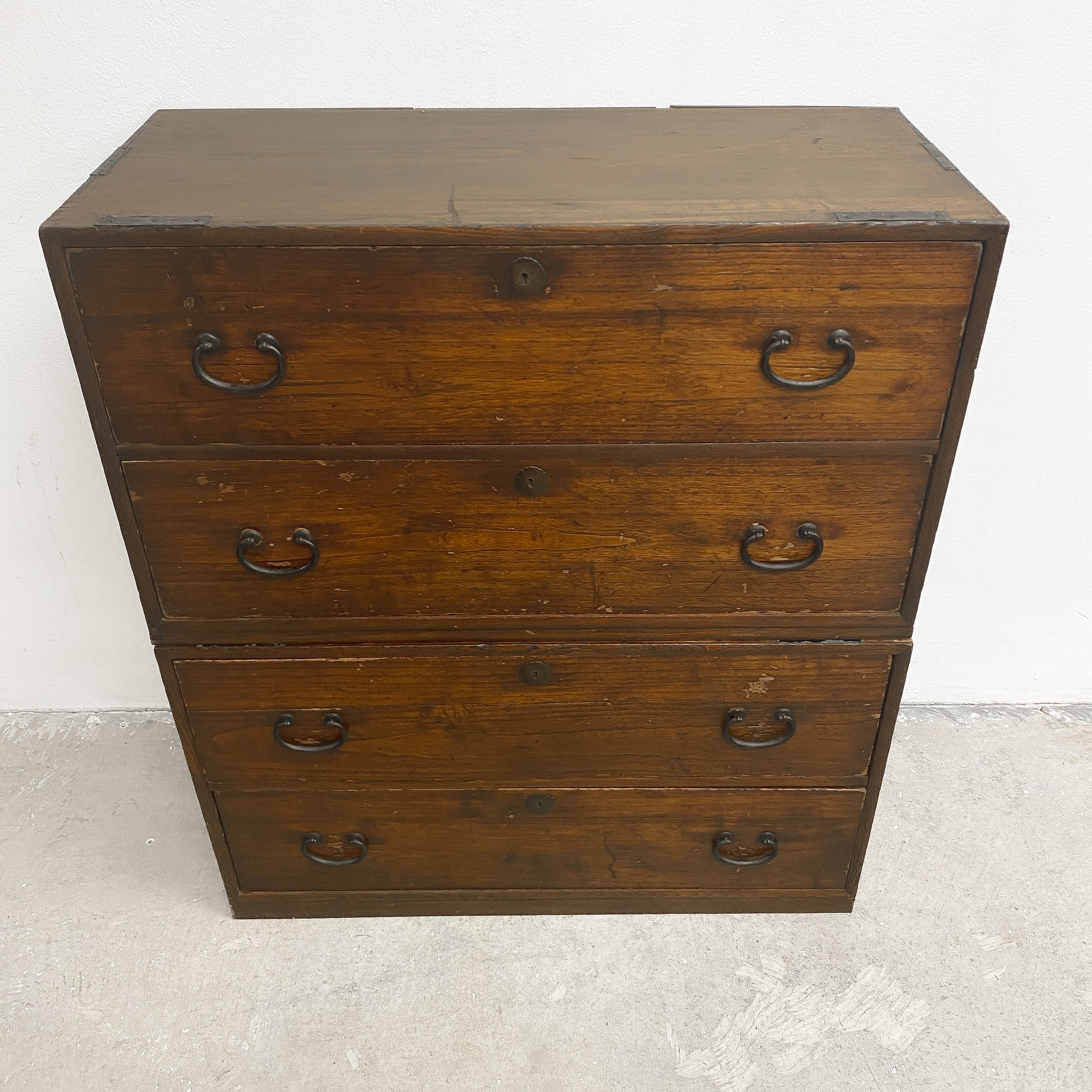 Vintage Japanese 2 Section Tansu Chest Of 4 Drawers– The Design Ark