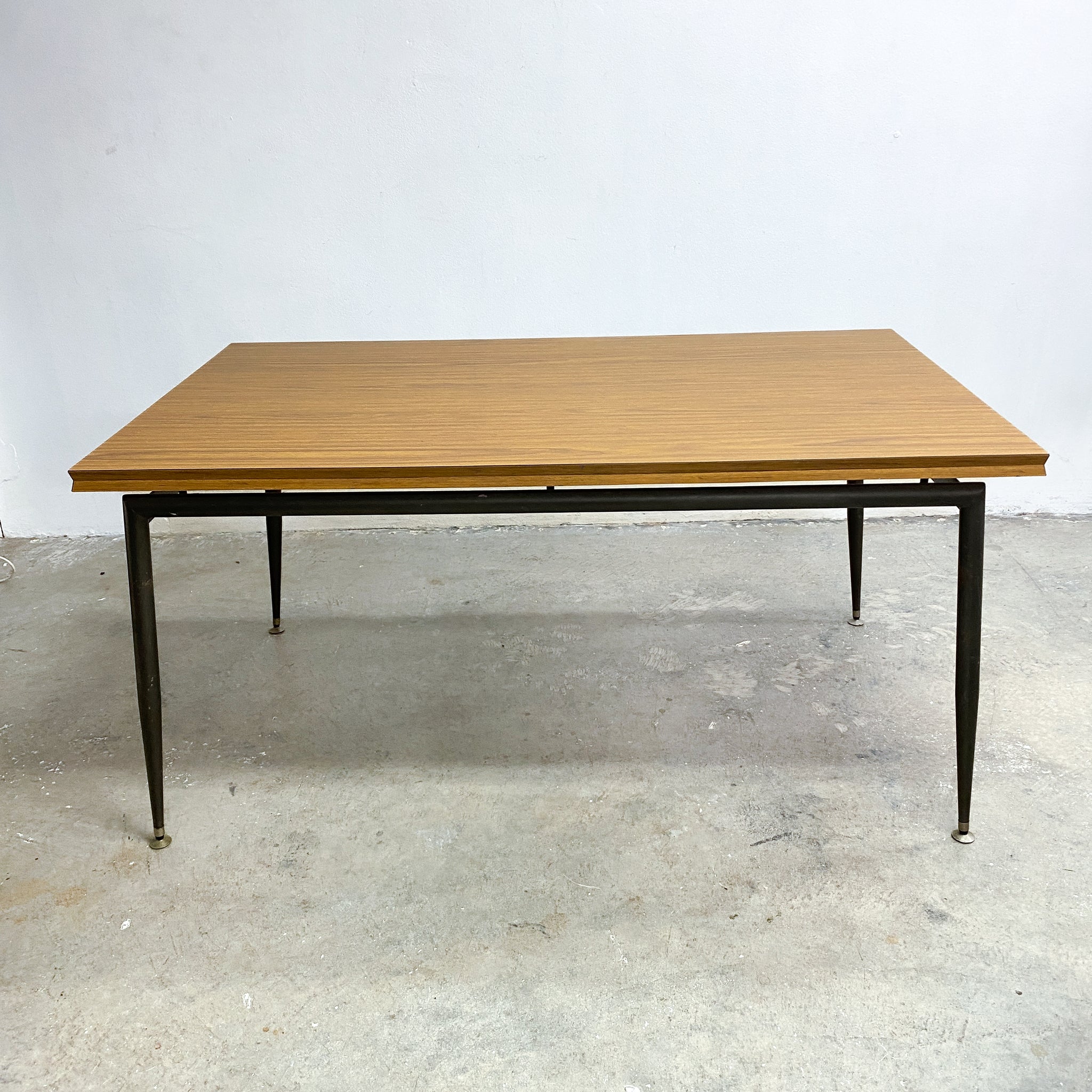 Mid Century Floating Top Framac Dining Table With Swallowtail Edge Det ...