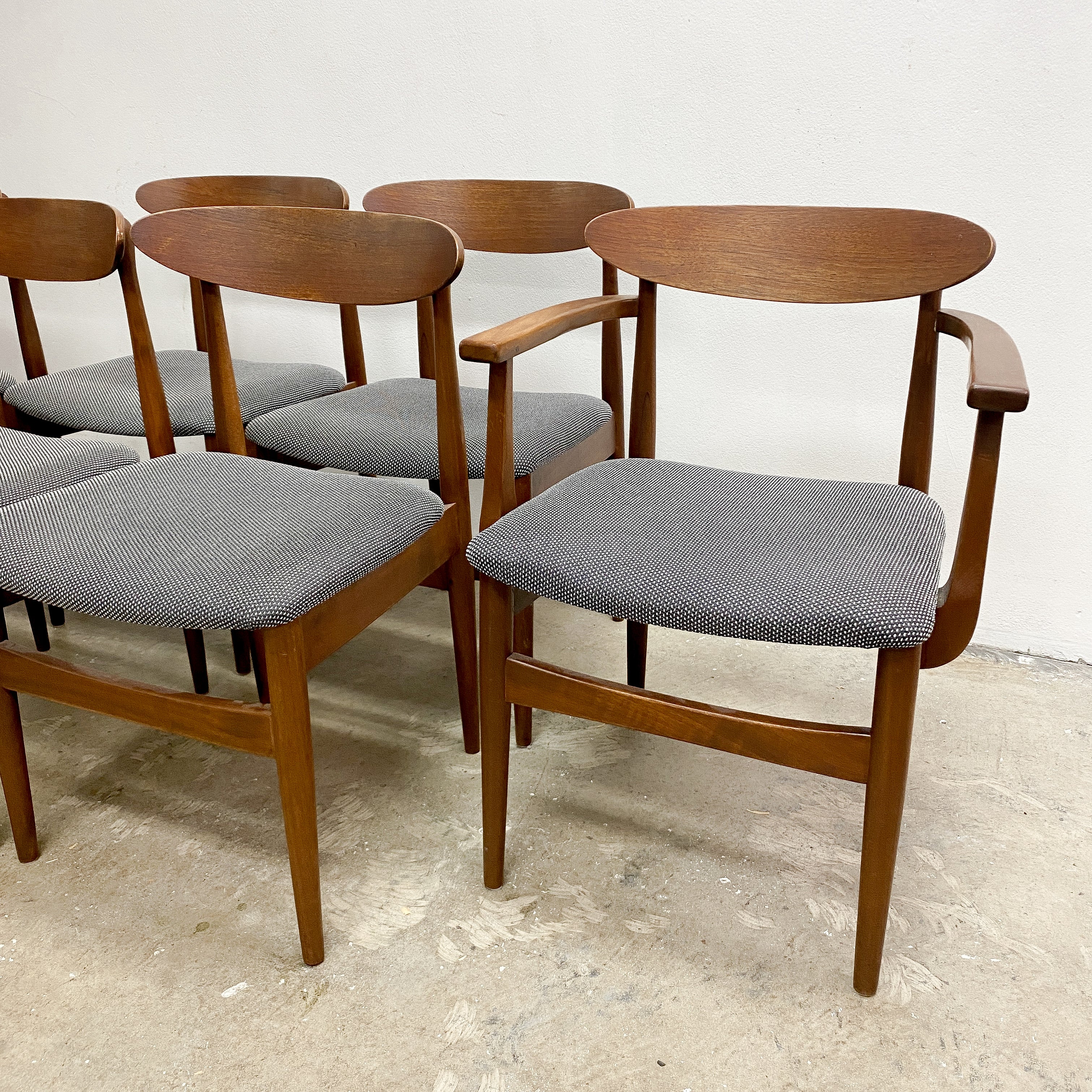 Set of 6 Mid Century Spade Back Dining Chairs– The Design Ark