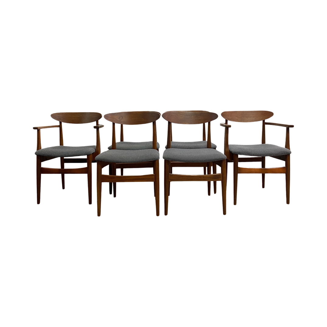 Set of 6 Mid Century Spade Back Dining Chairs– The Design Ark