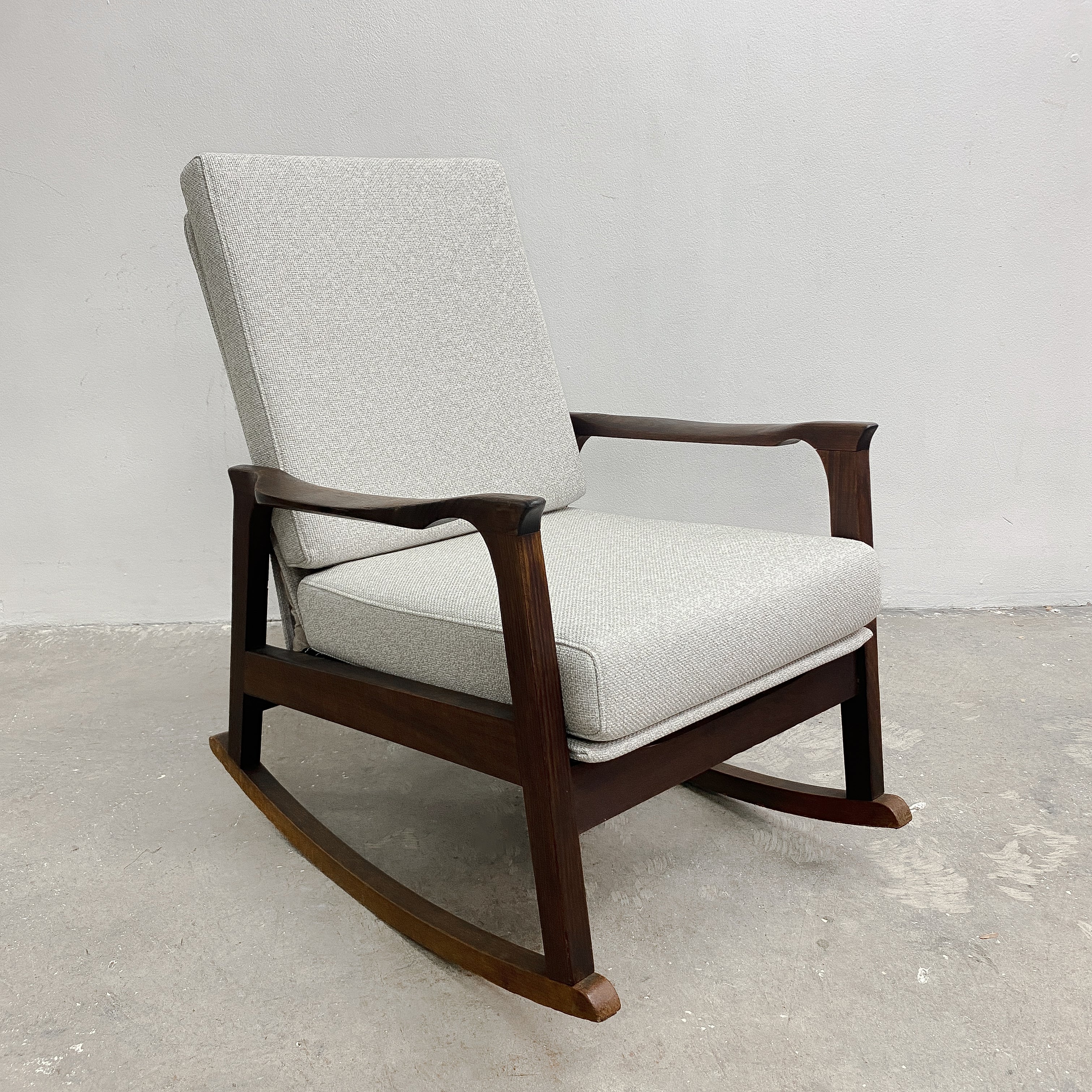 Mid Century Modern Rocking Chair With New Upholstery– The Design Ark