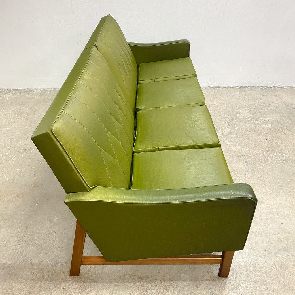 Mid Century 1960s 'Don' Green Vinyl 4 Seater Modular Lounge– The Design Ark
