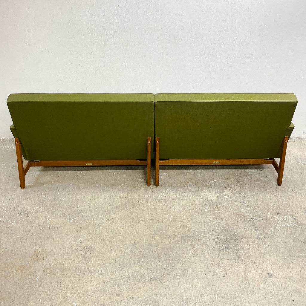 Mid Century 1960s 'Don' Green Vinyl 4 Seater Modular Lounge– The Design Ark