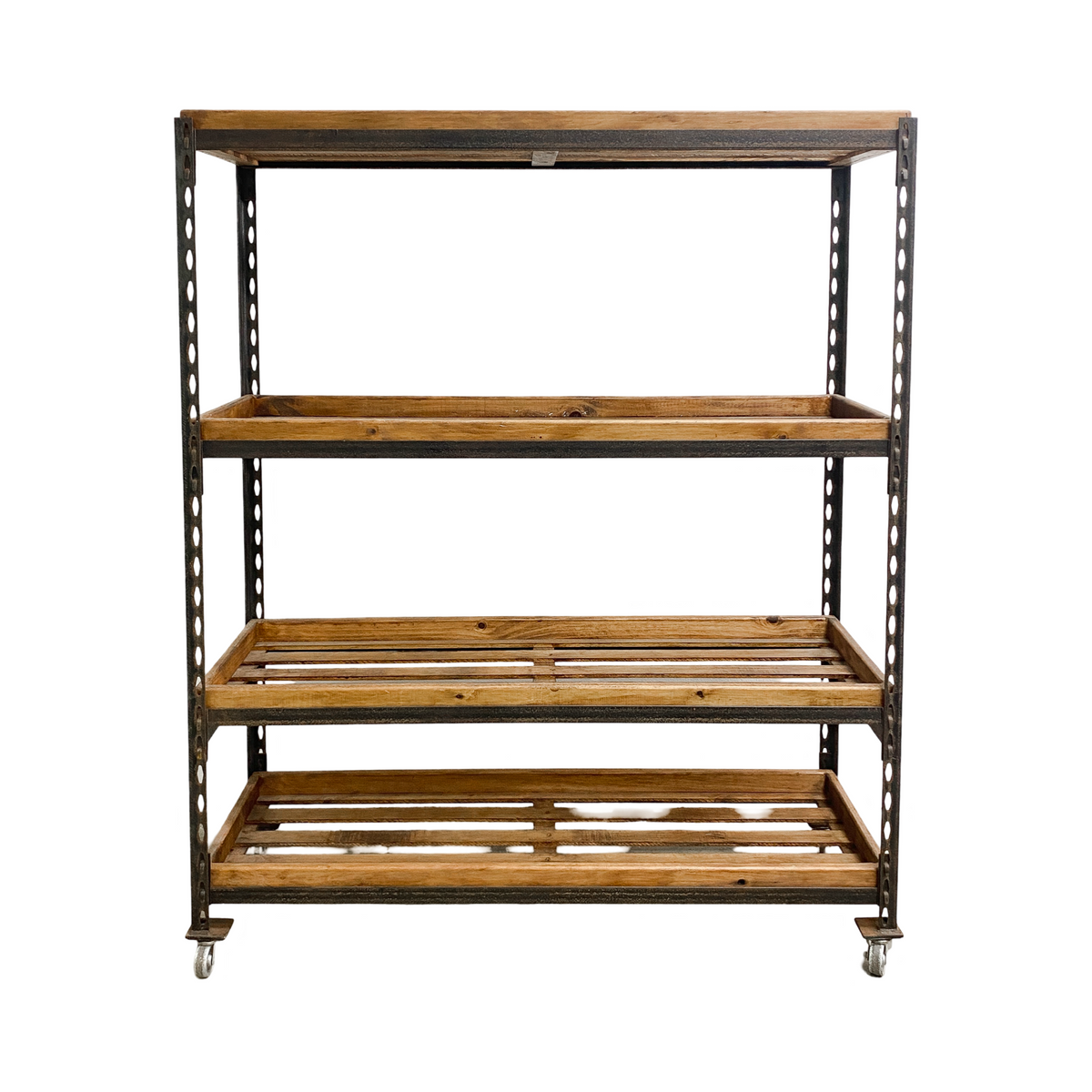Industrial Metal Shoe Rack With Slatted Timber Shelves – The Design Ark