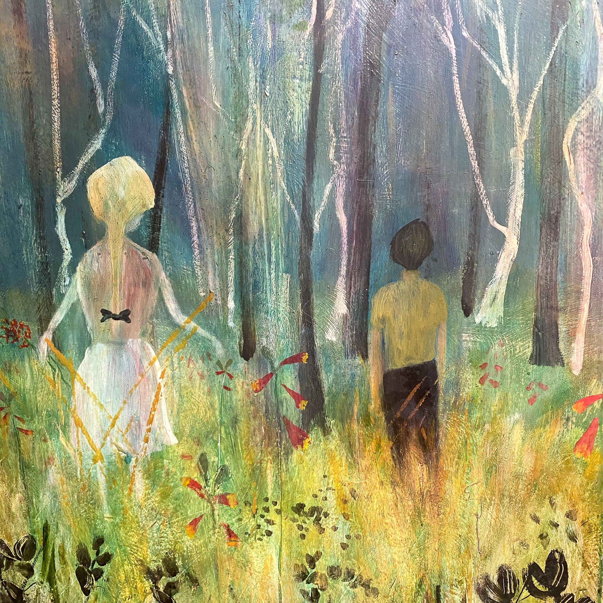Mid Century Forest Scene Painting By Henry Bell– The Design Ark