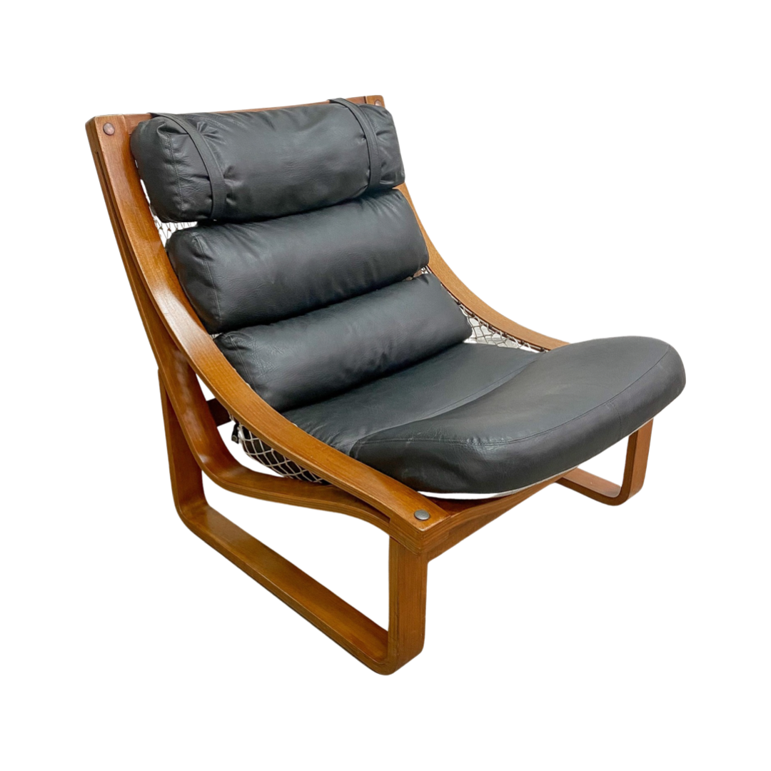 Mid Century Black Vinyl Tessa T4 Lounge Chair - 2 x Available – The ...