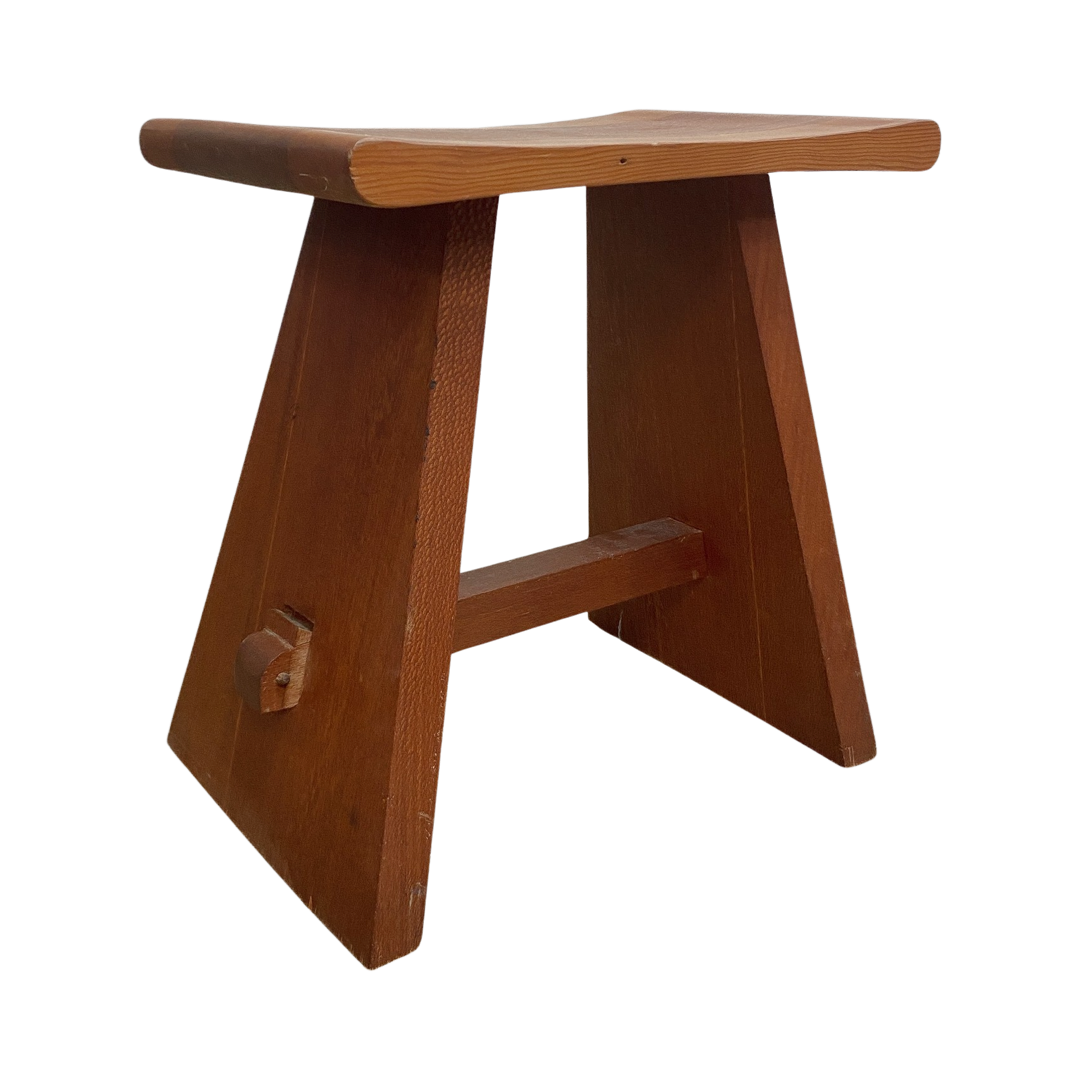 Mid Century Handmade Wooden Stool – The Design Ark