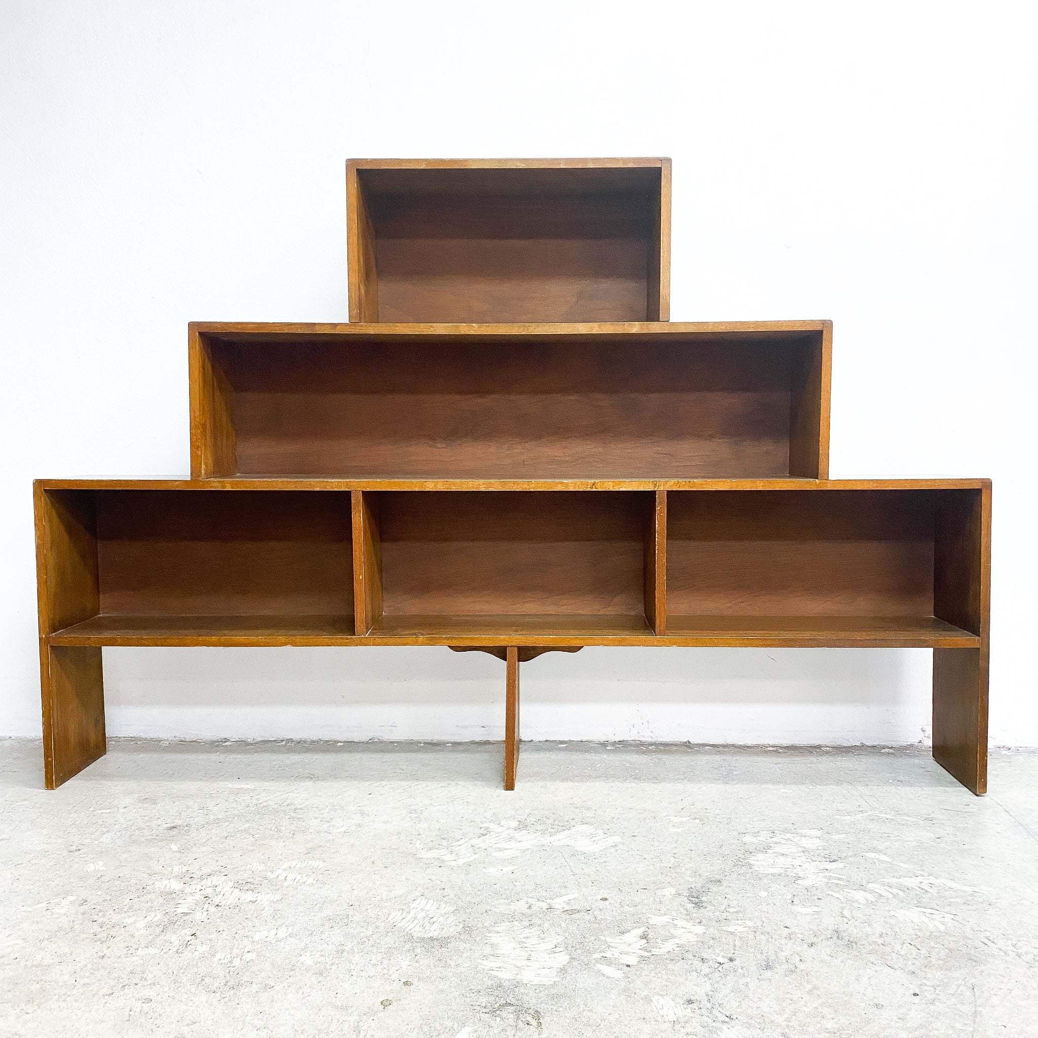 Mid Century Modern Tiered Step Side Wooden Book Shelves– The Design Ark