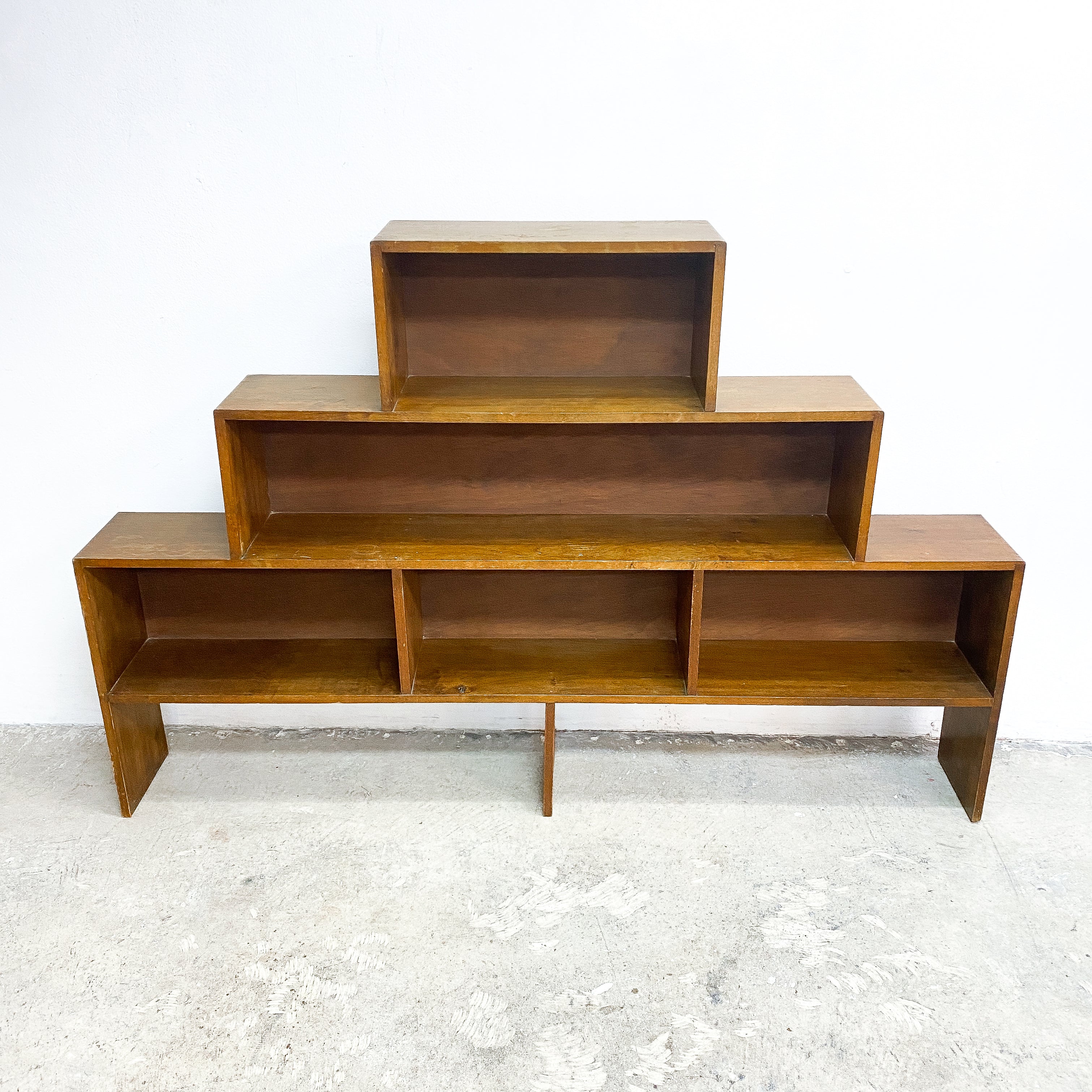 Mid Century Modern Tiered Step Side Wooden Book Shelves– The Design Ark