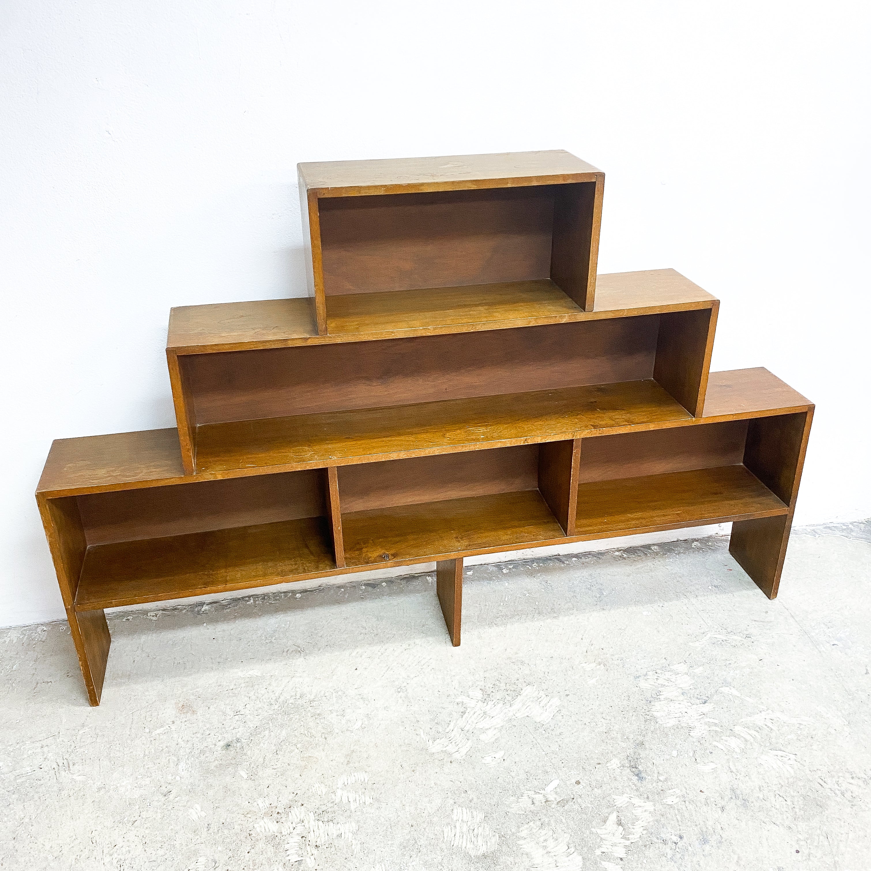 Mid Century Modern Tiered Step Side Wooden Book Shelves– The Design Ark