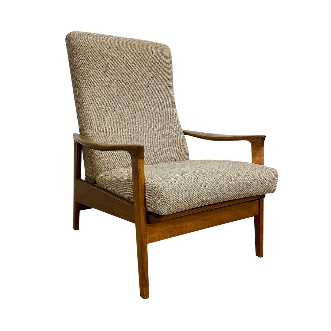 Vintage High Back Mid Century Parker Recliner Armchair– The Design Ark