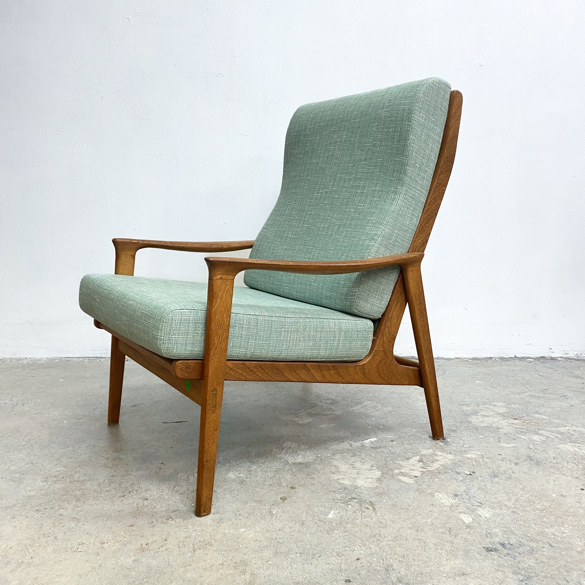 Mid Century Parker Teak High back Armchair With New Upholstery– The ...