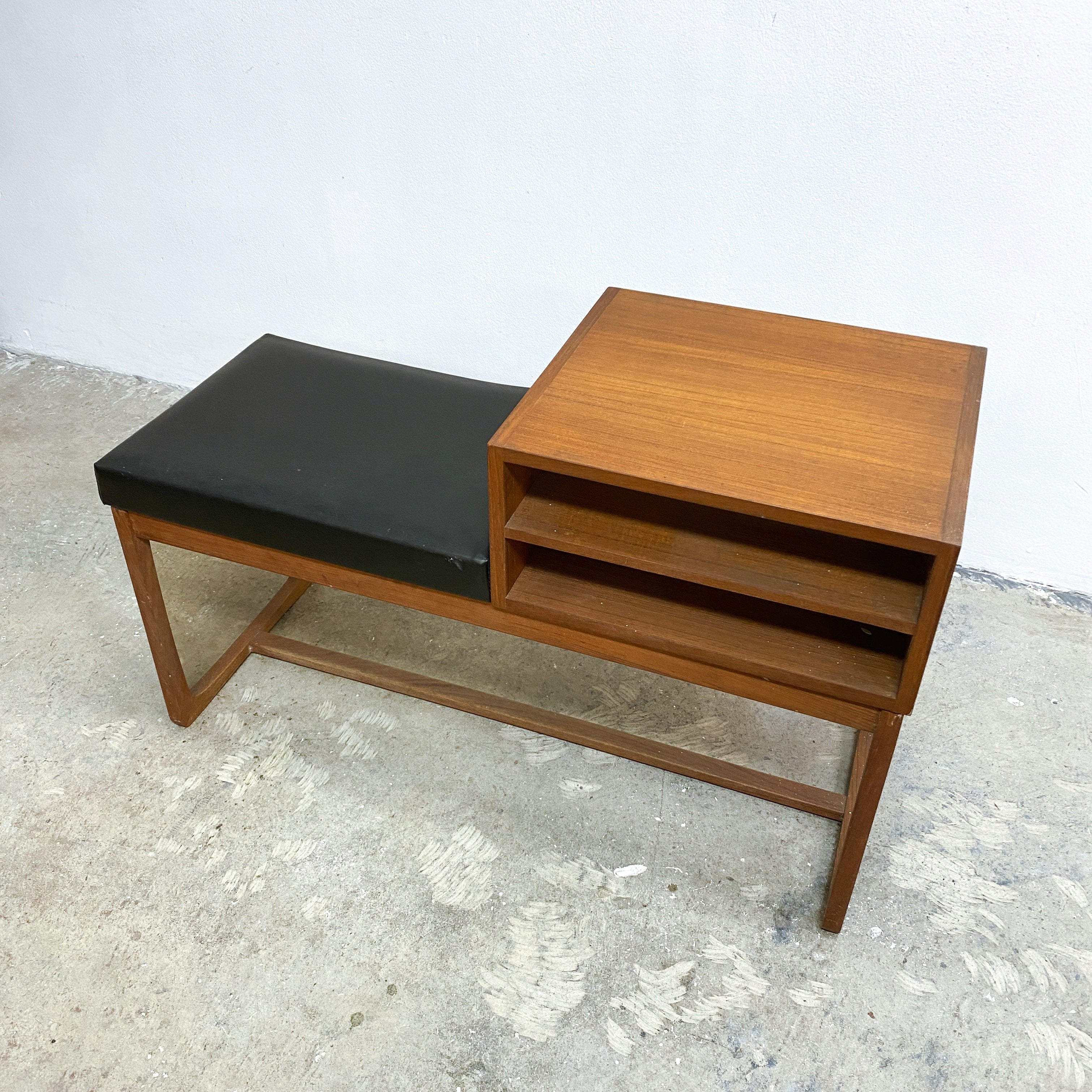 Mid Century Parker Telephone Console Table With Cushioned Seat 1960s ...