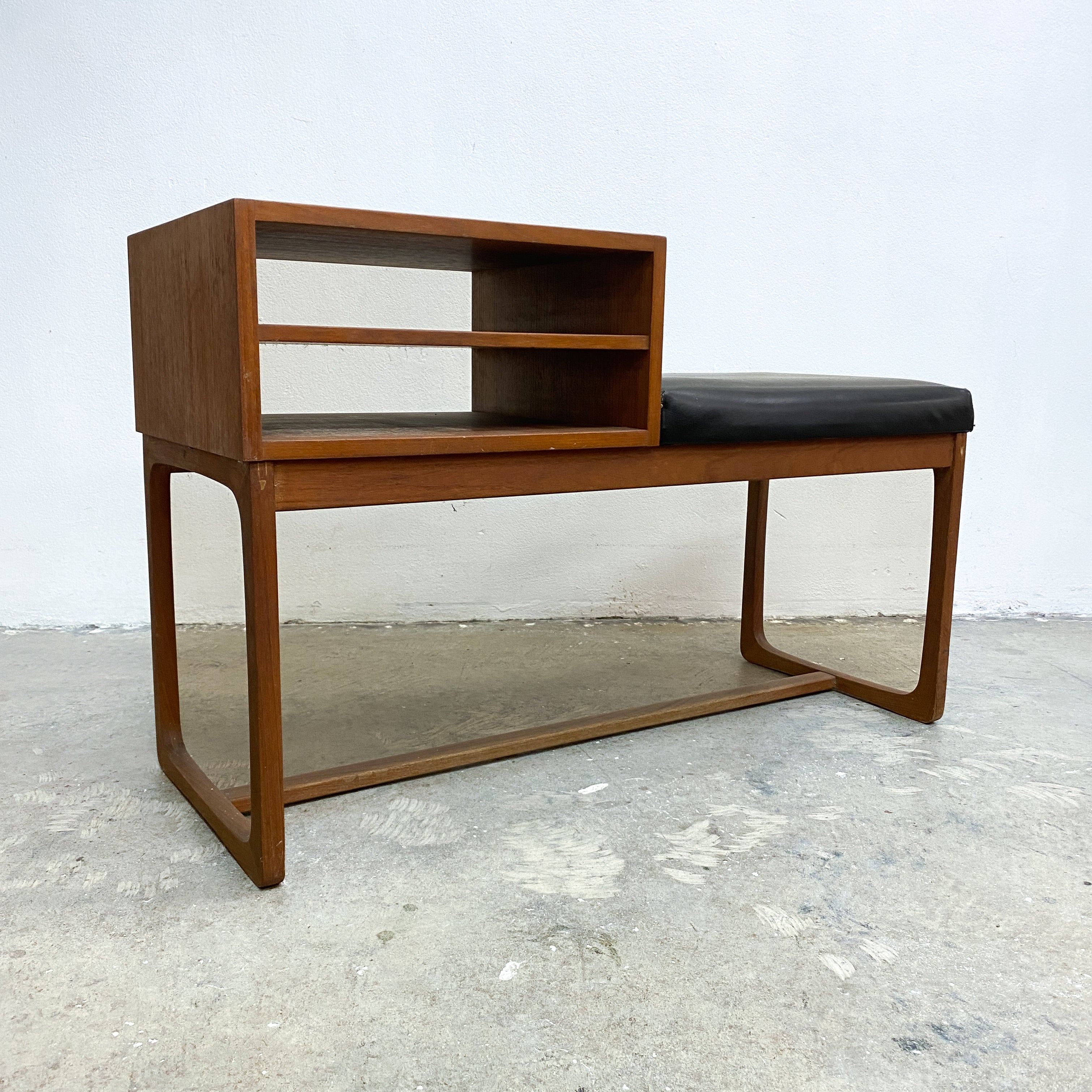 Mid Century Parker Telephone Console Table With Cushioned Seat 1960s ...