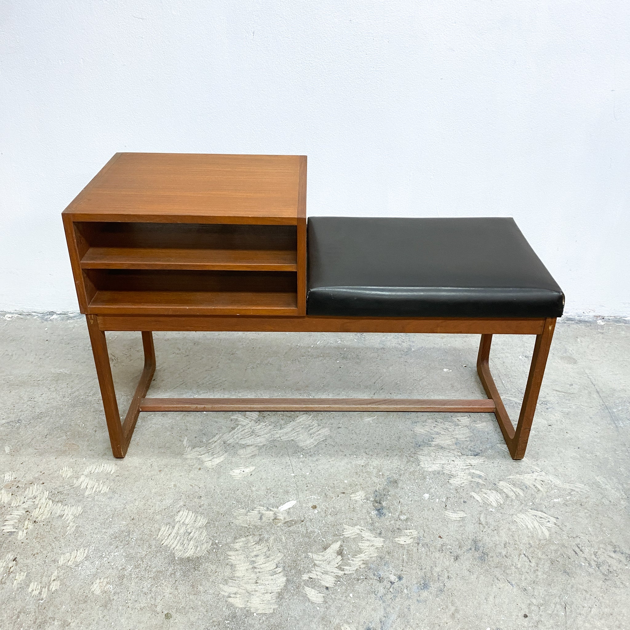 Mid Century Parker Telephone Console Table With Cushioned Seat 1960s ...