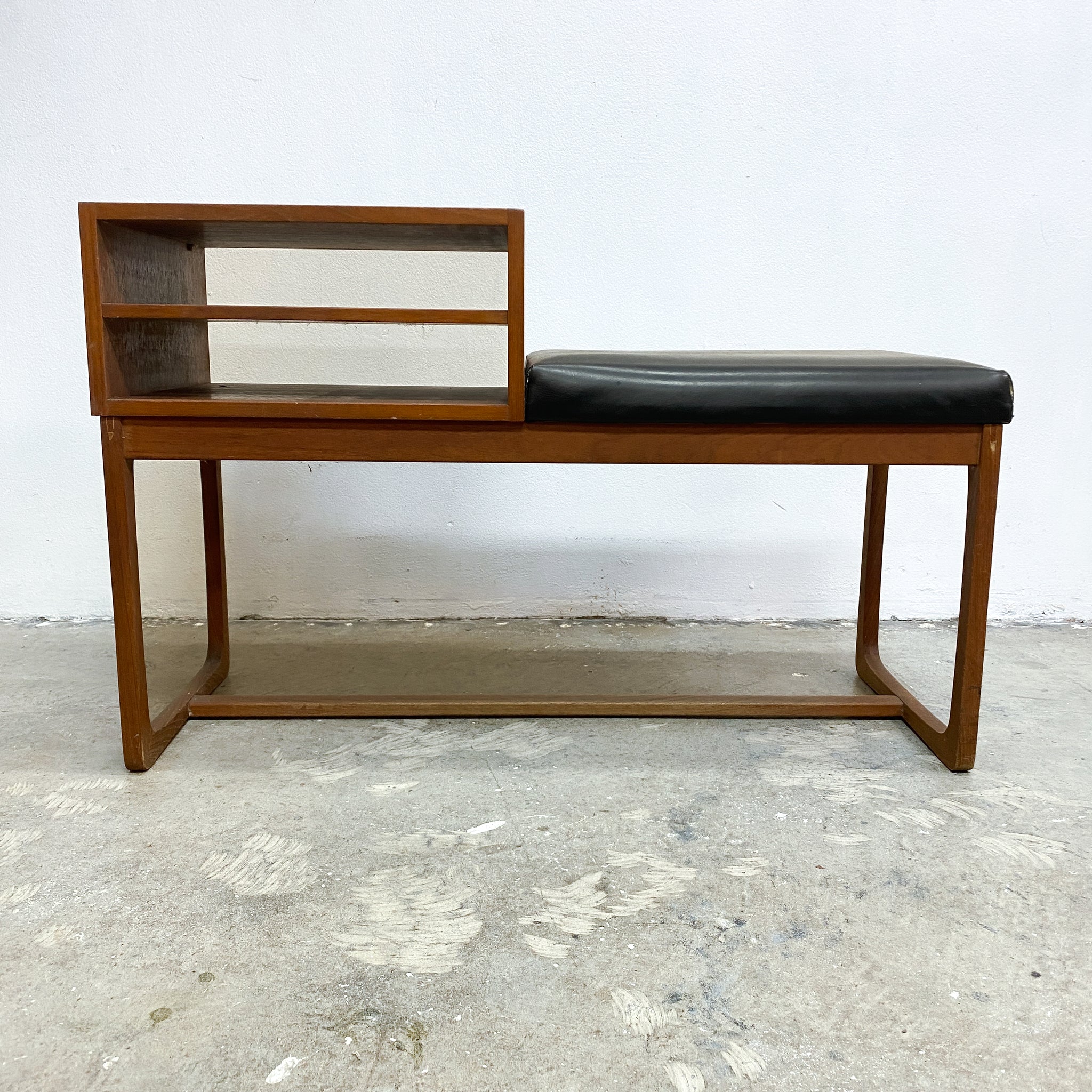 Mid Century Parker Telephone Console Table With Cushioned Seat 1960s ...