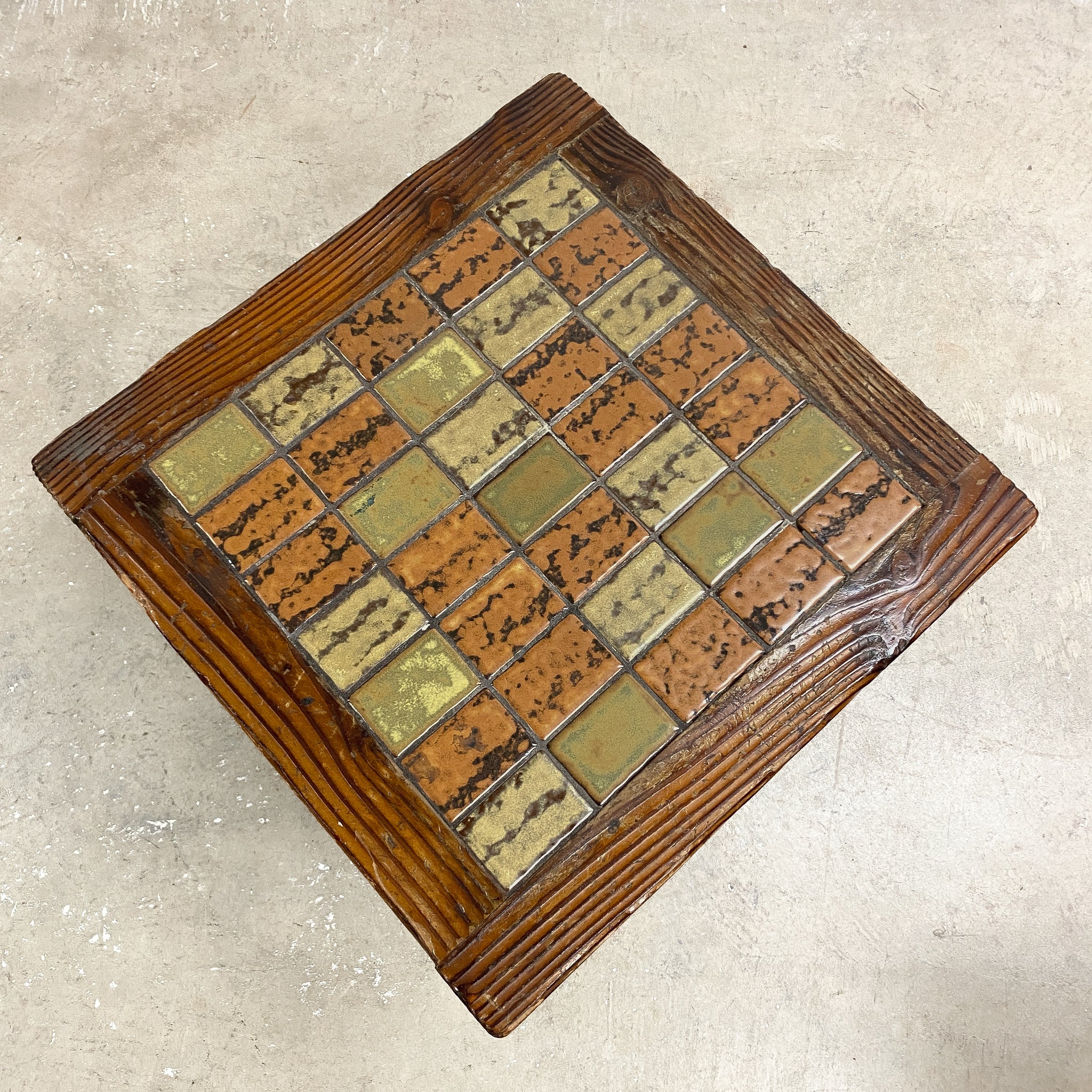 Mid Century Square Tile Top Side Table 1970s– The Design Ark