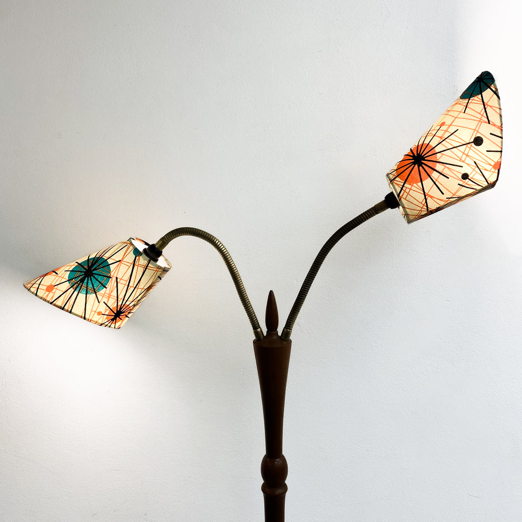 Mid Century Twin Beam Goose Neck With Kidney Shaped Table– The Design Ark