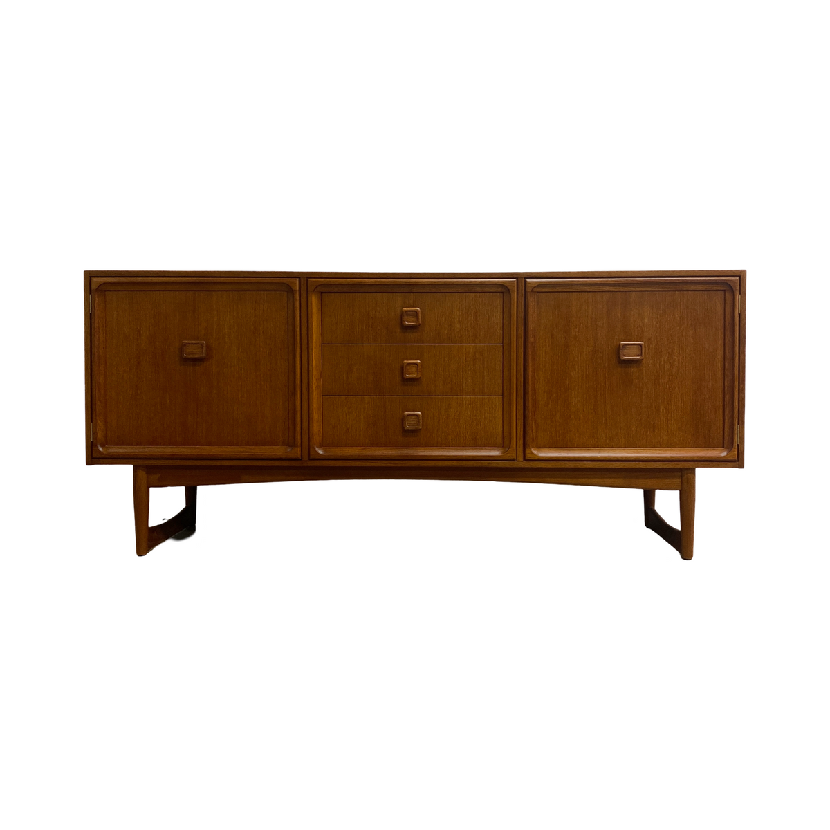Mid century Parker Teak Square Handled Sideboard - Professionally rest ...