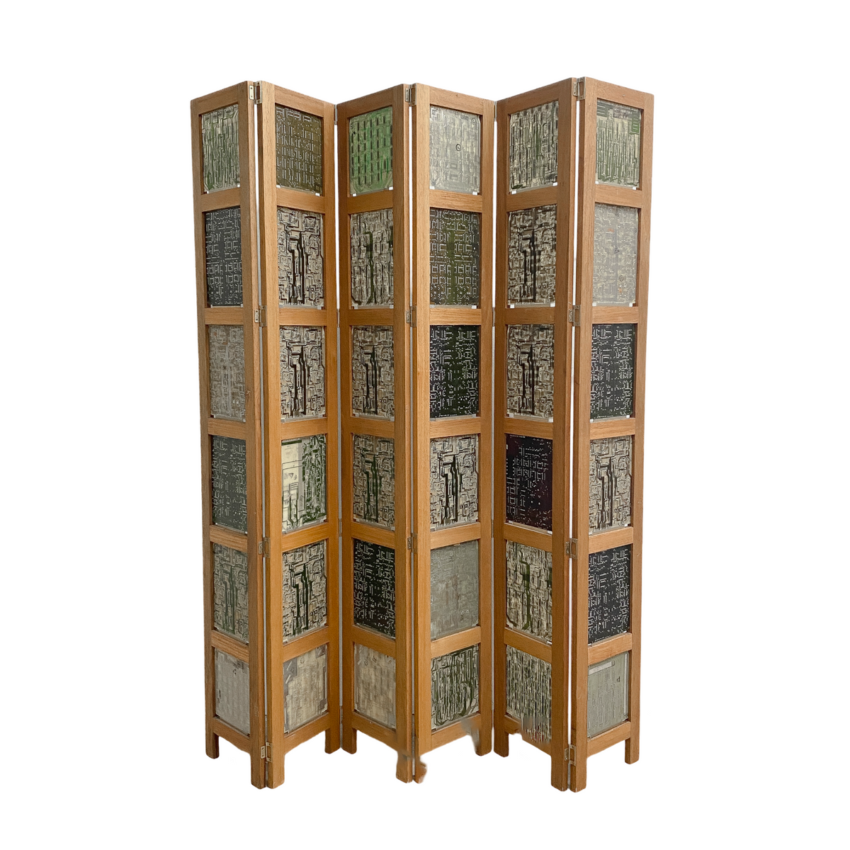 Mid Century Hitech 'Circuit Board' Folding Room Divider Screen – The ...