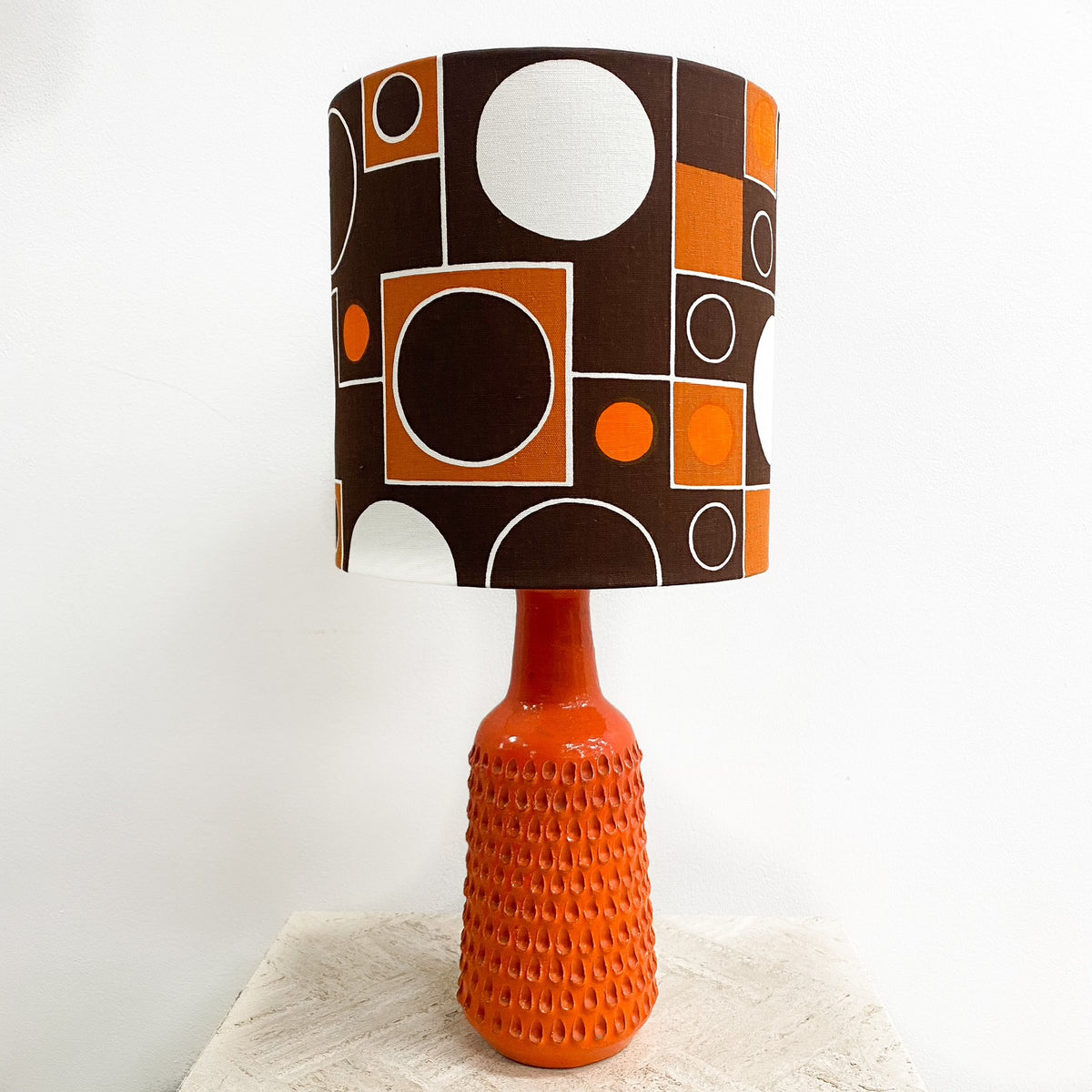 Orange Italian Ceramic Lamp With Circle Shade– The Design Ark
