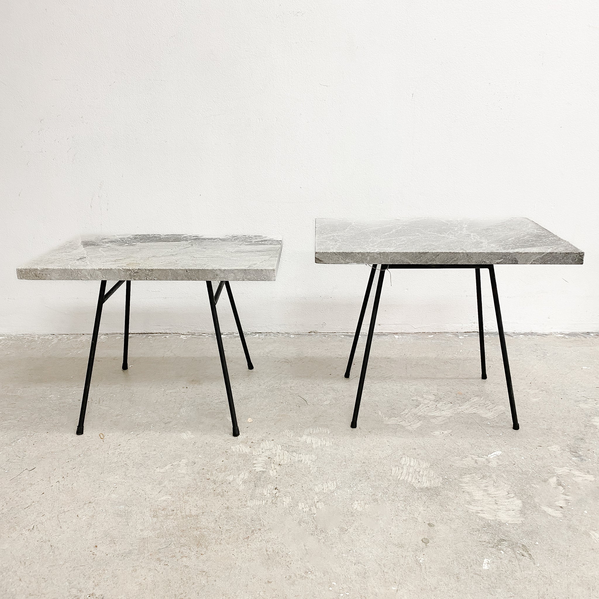 Stone Top And Wrought Iron Side Tables– The Design Ark