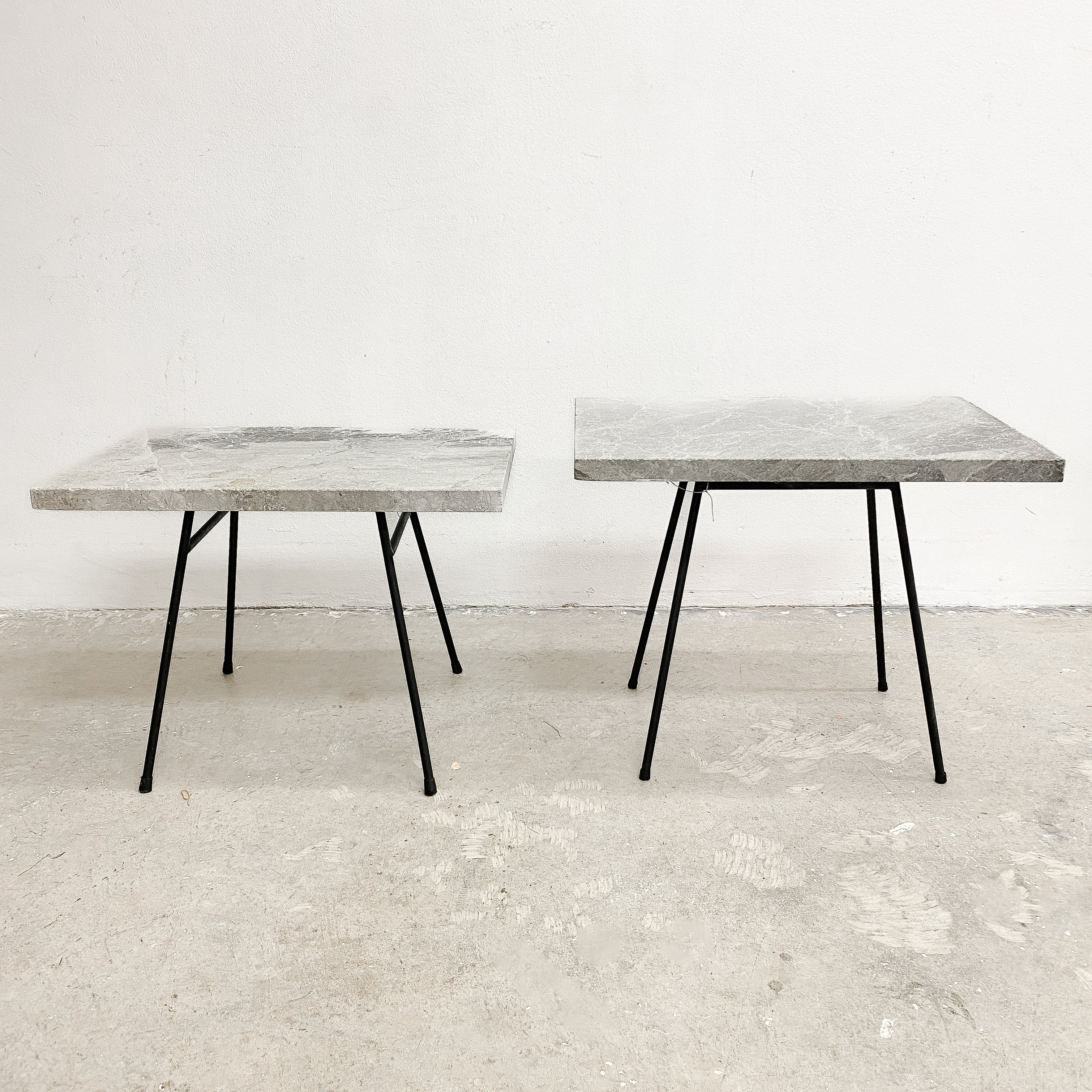 Stone Top And Wrought Iron Side Tables– The Design Ark