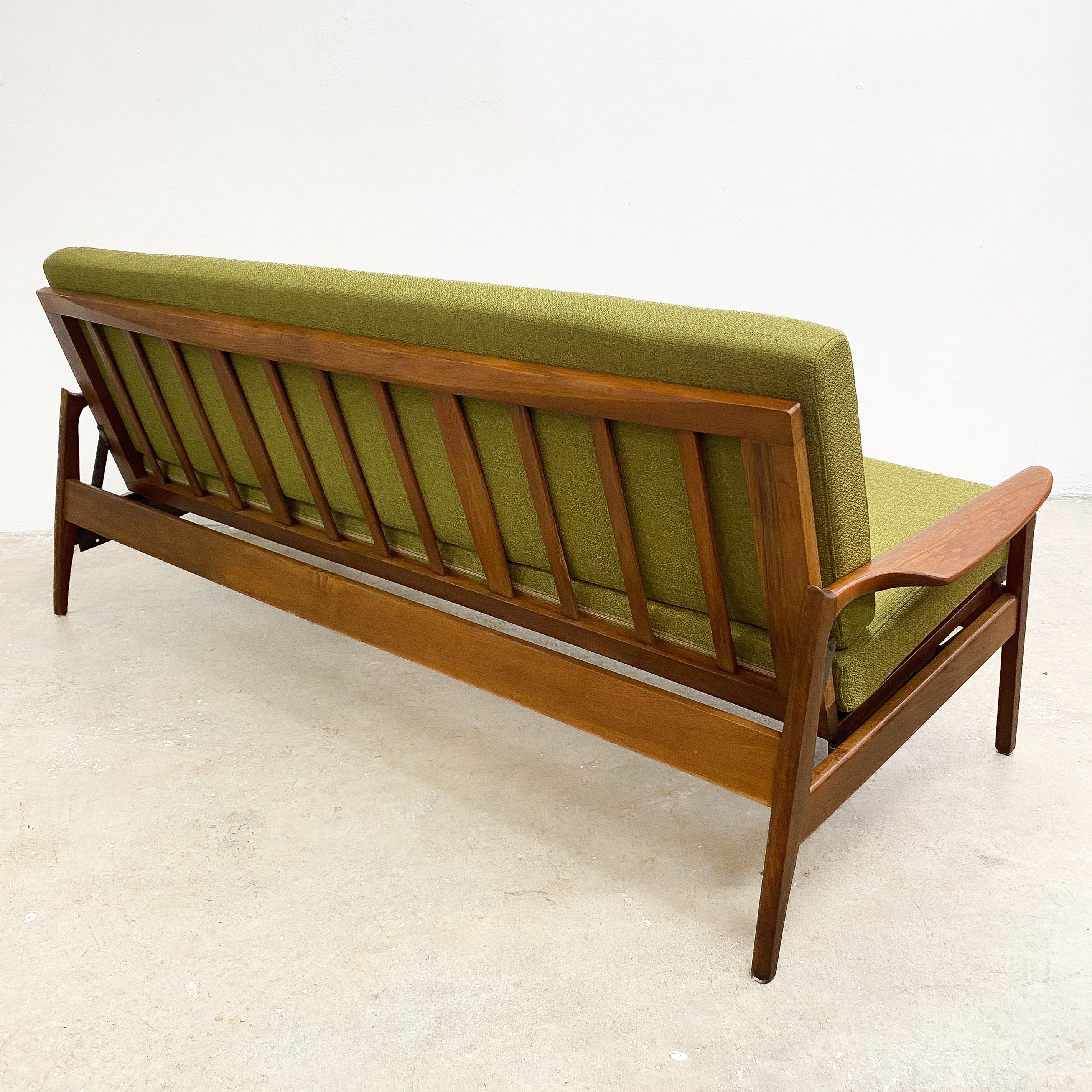 Restored Mid Century Teak Fler Three Seater Daybed Sofa Lounge– The ...
