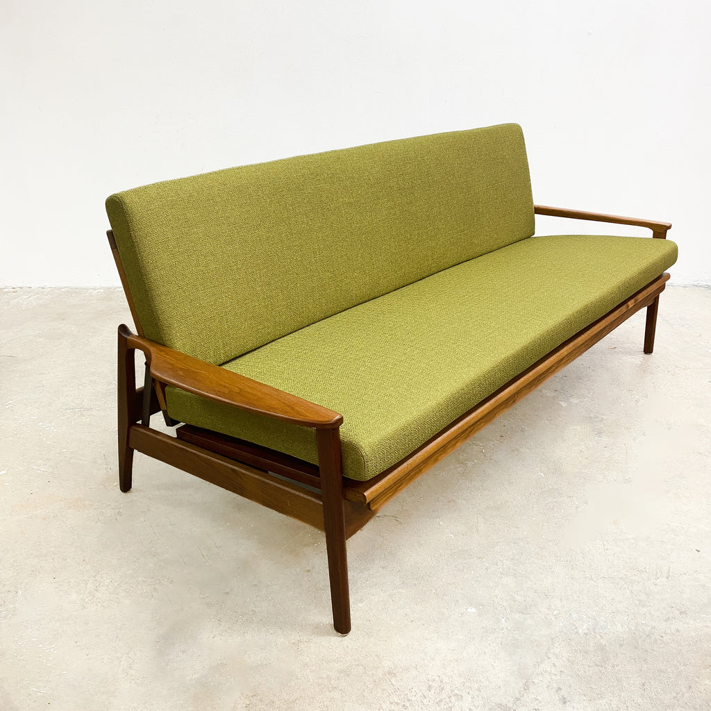 Restored Mid Century Teak Fler Three Seater Daybed Sofa Lounge– The ...