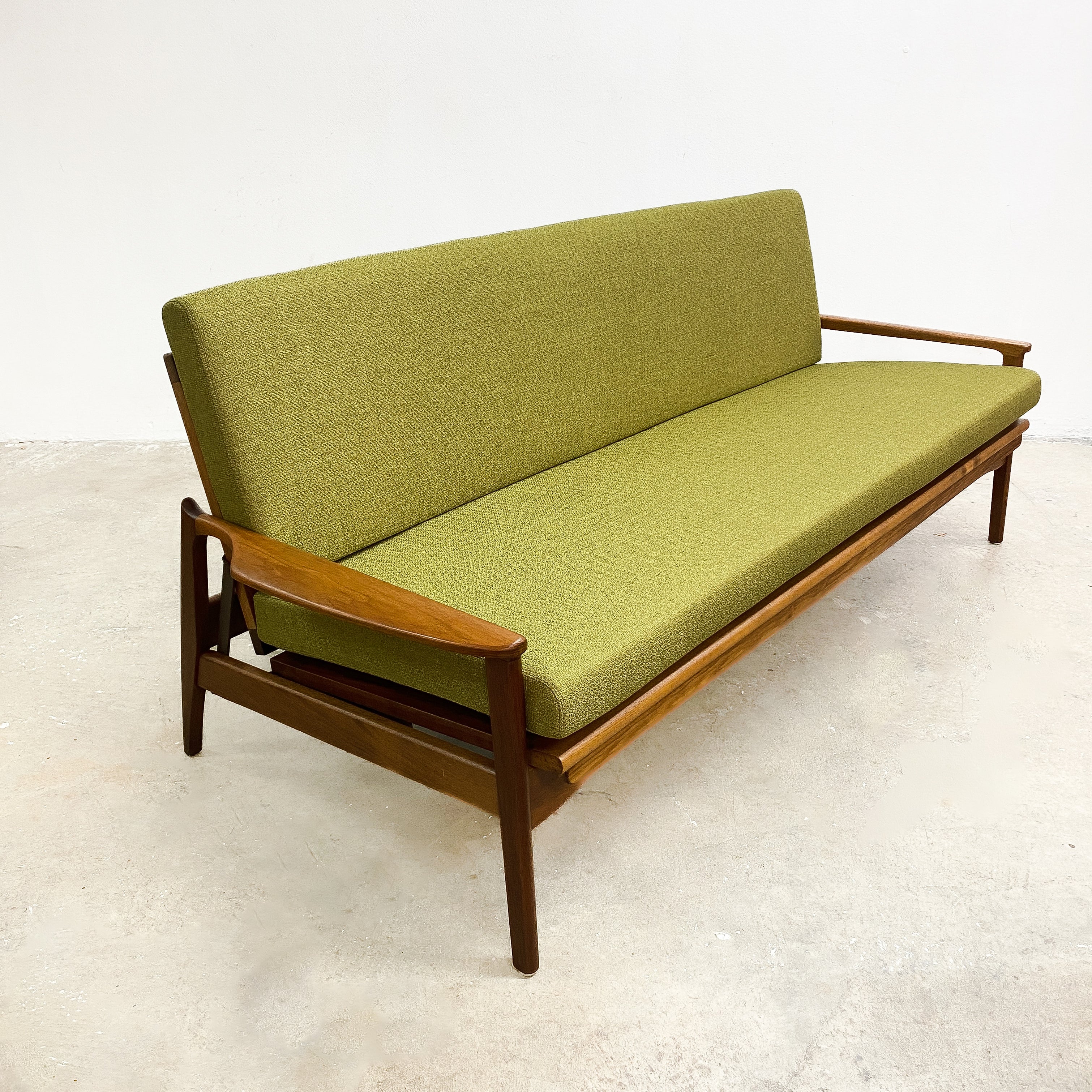 Restored Mid Century Teak Fler Three Seater Daybed Sofa Lounge– The ...