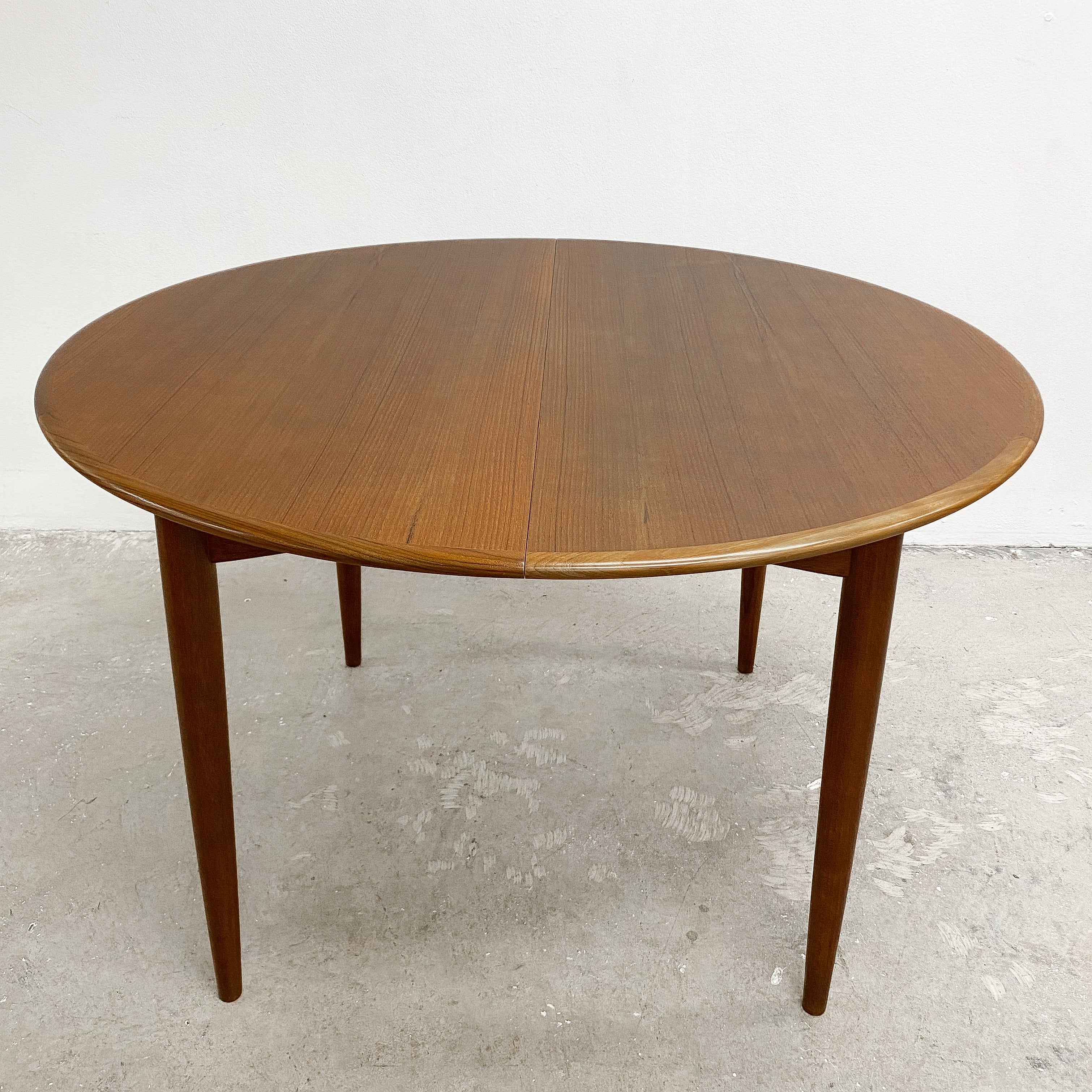 Restored Mid Century Parker Teak Round Extension Dining Table– The ...