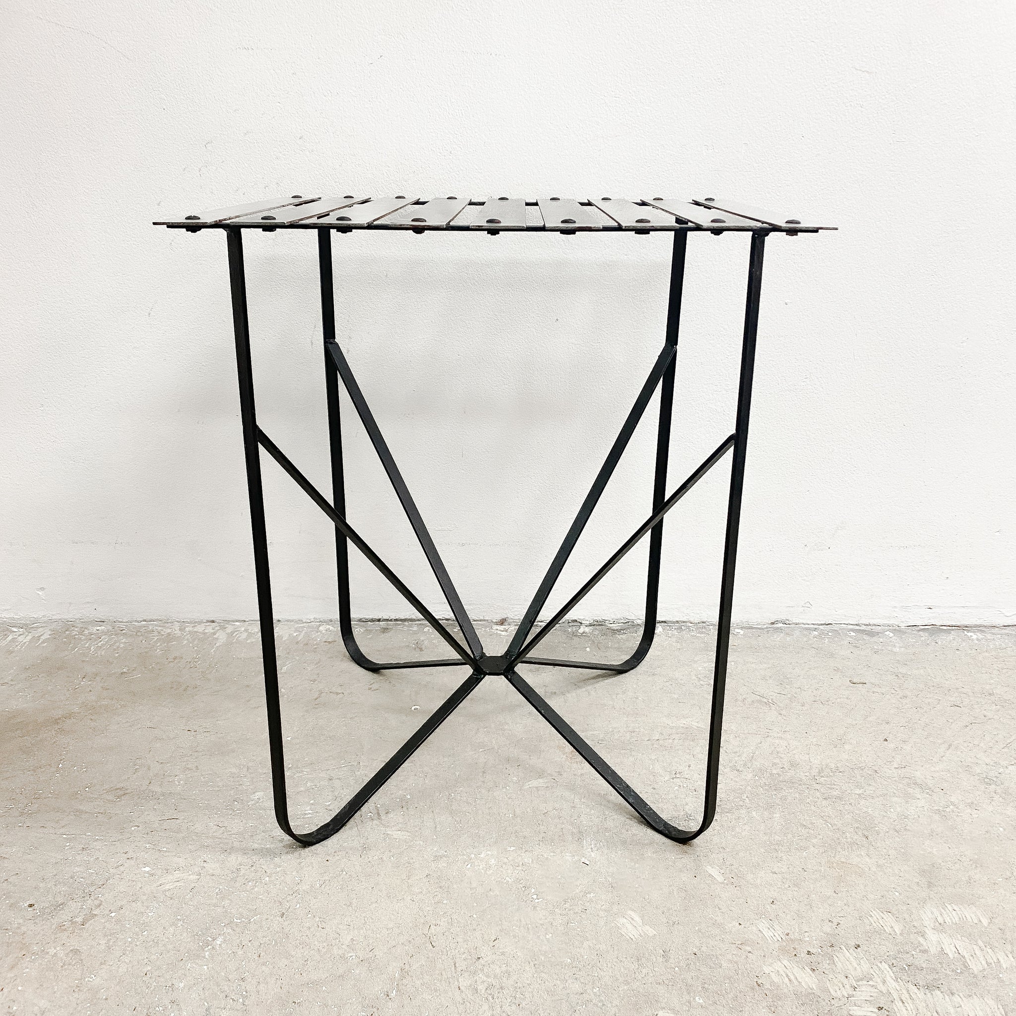 Rustic Aluminium Slat Outdoor Table– The Design Ark