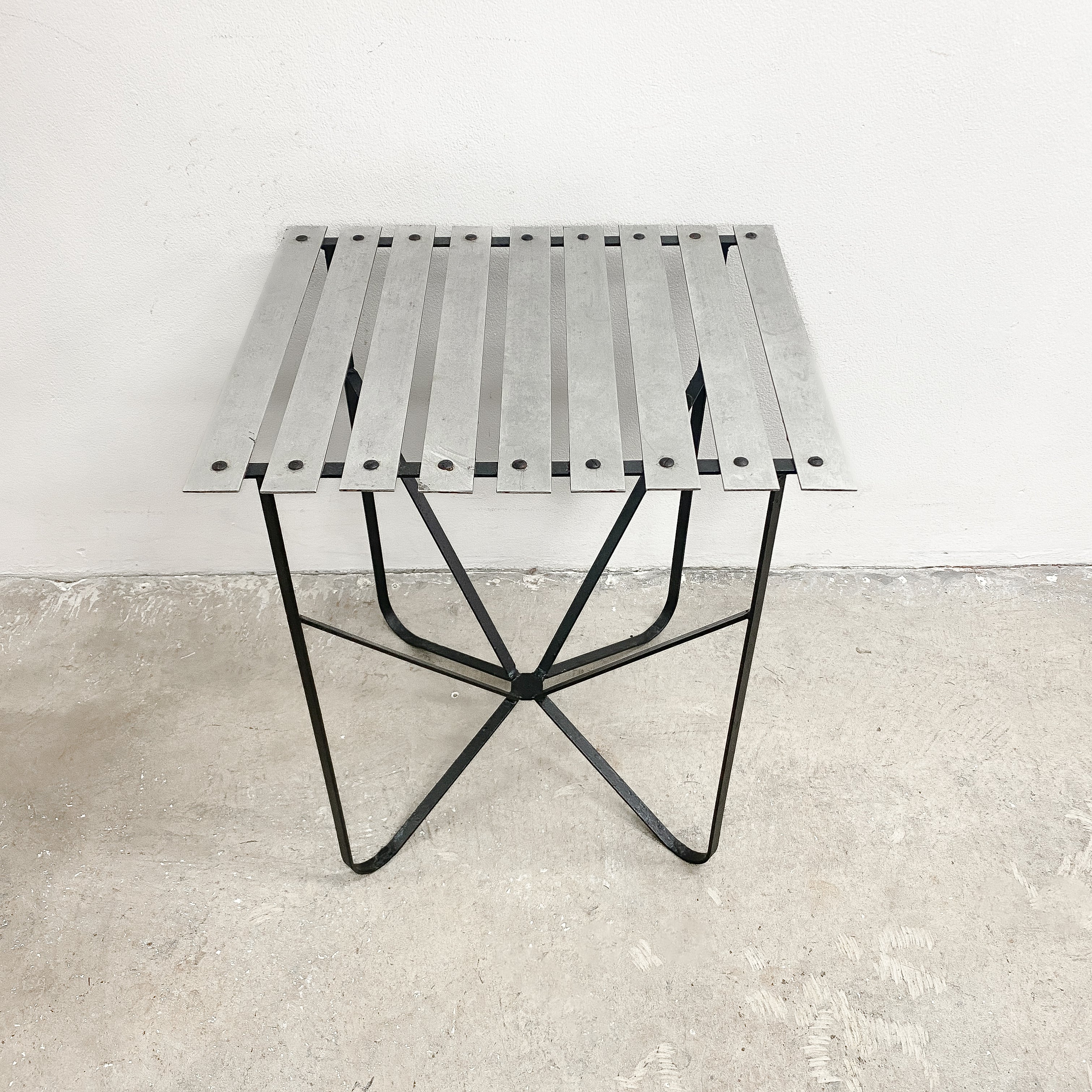 Rustic Aluminium Slat Outdoor Table– The Design Ark