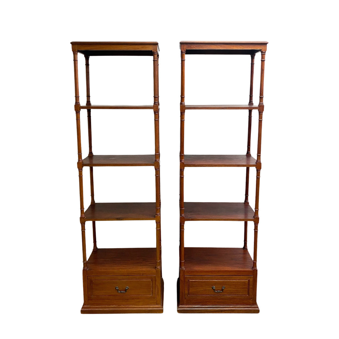 Vintage Tall Faux Bamboo Hardwood Bookshelf– The Design Ark