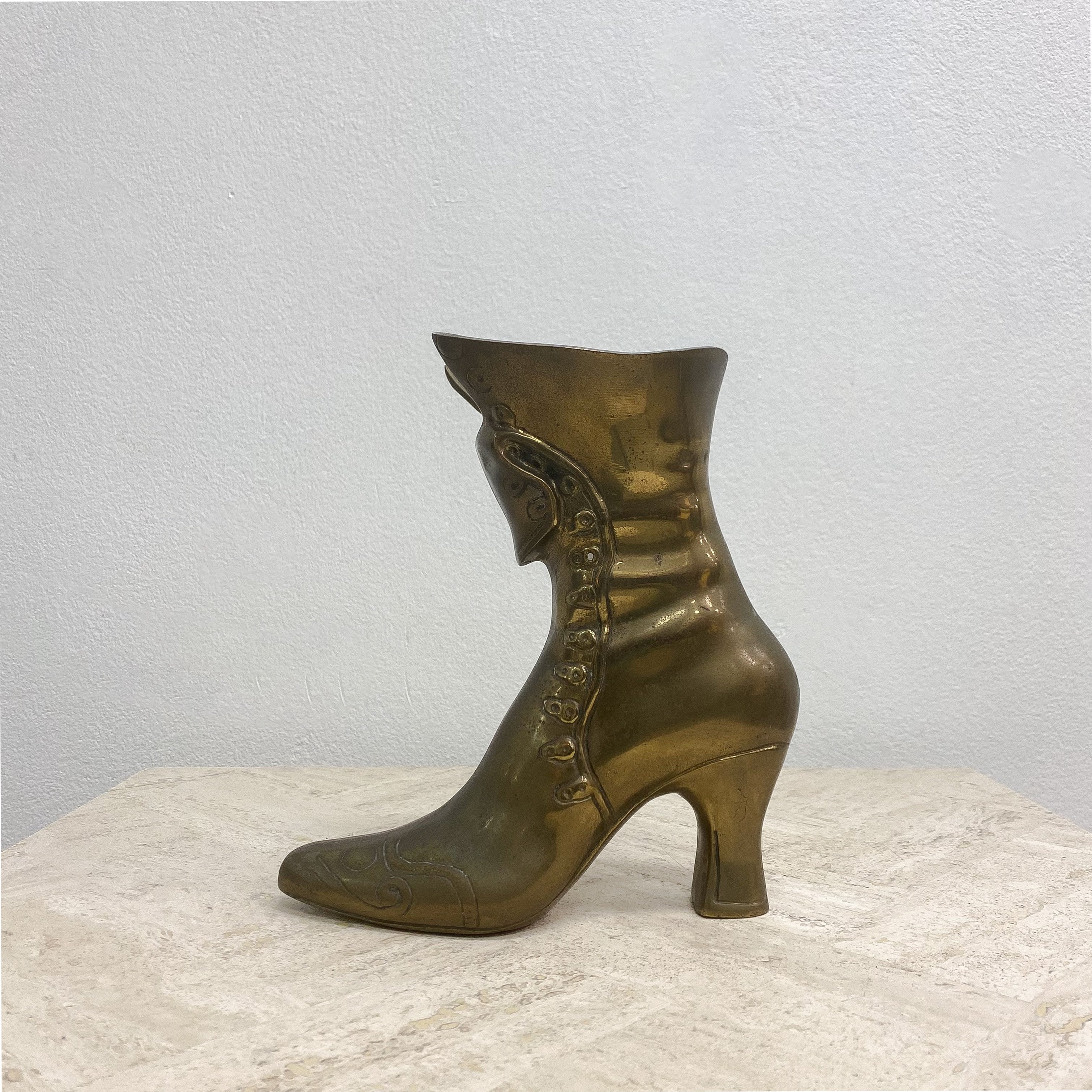 Vintage Brass Ladies Boot Shoe Vase– The Design Ark