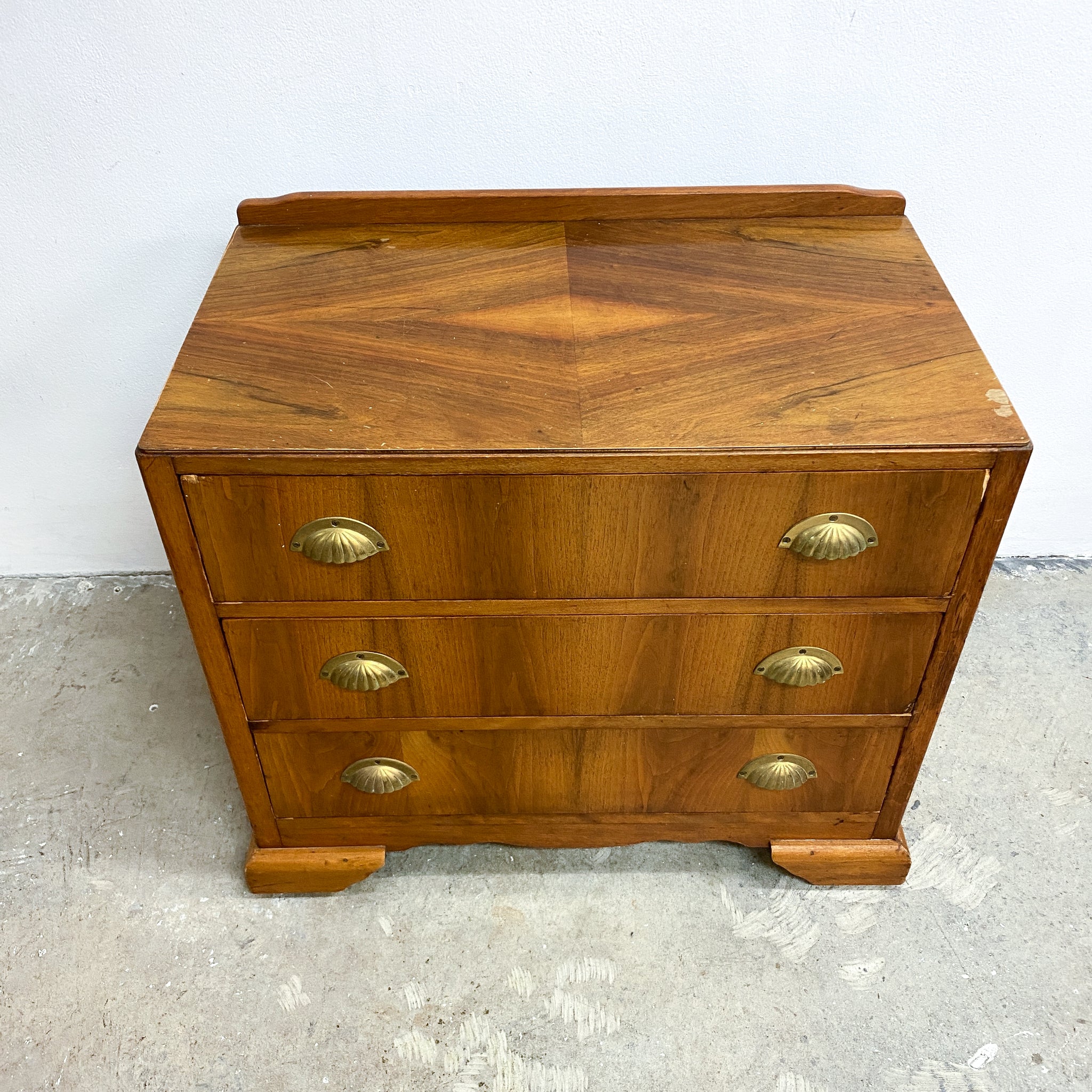 Vintage Chest Of Drawers With Brass Shell Handles– The Design Ark