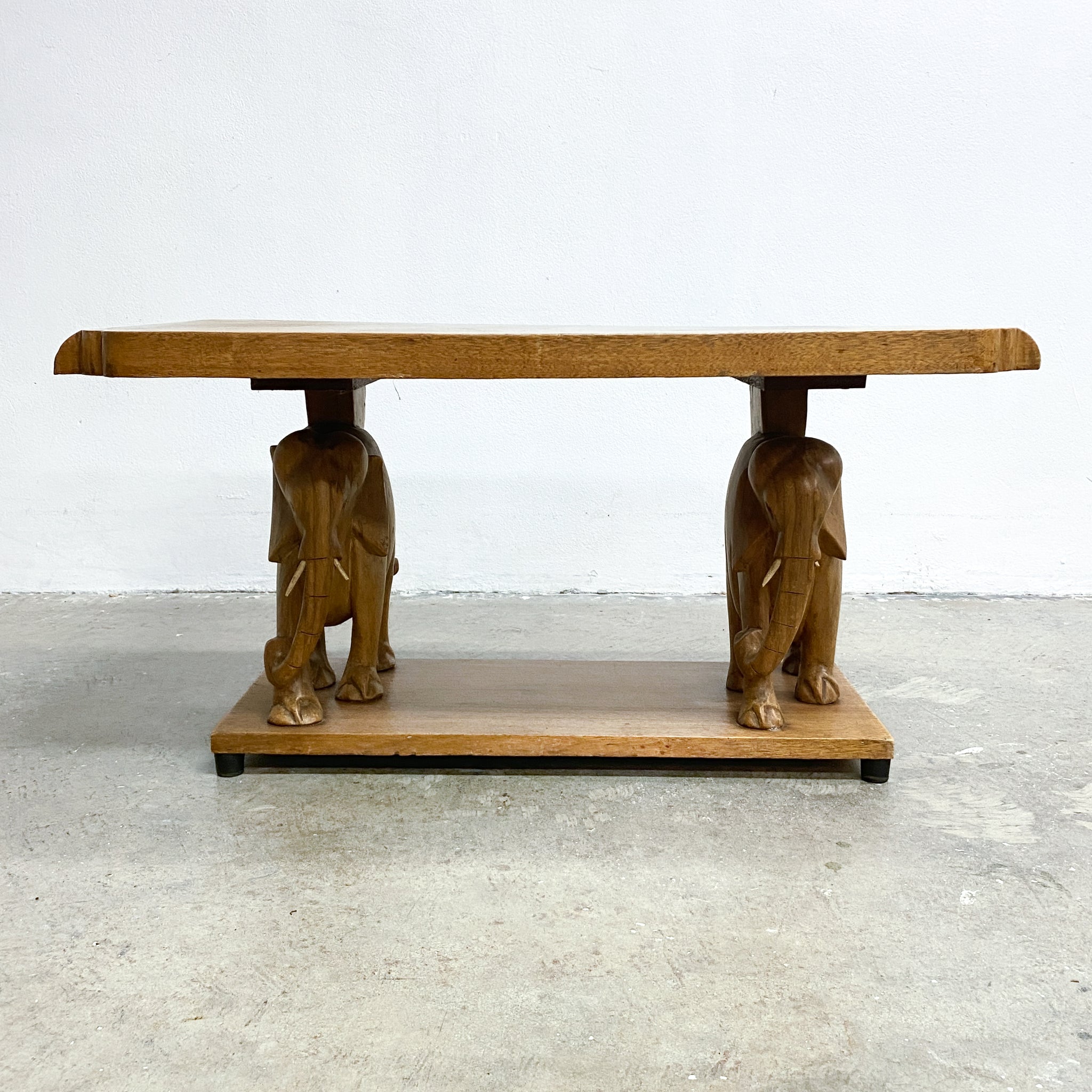 Vintage 1940's Solid Wood Carved Elephant Side Table– The Design Ark