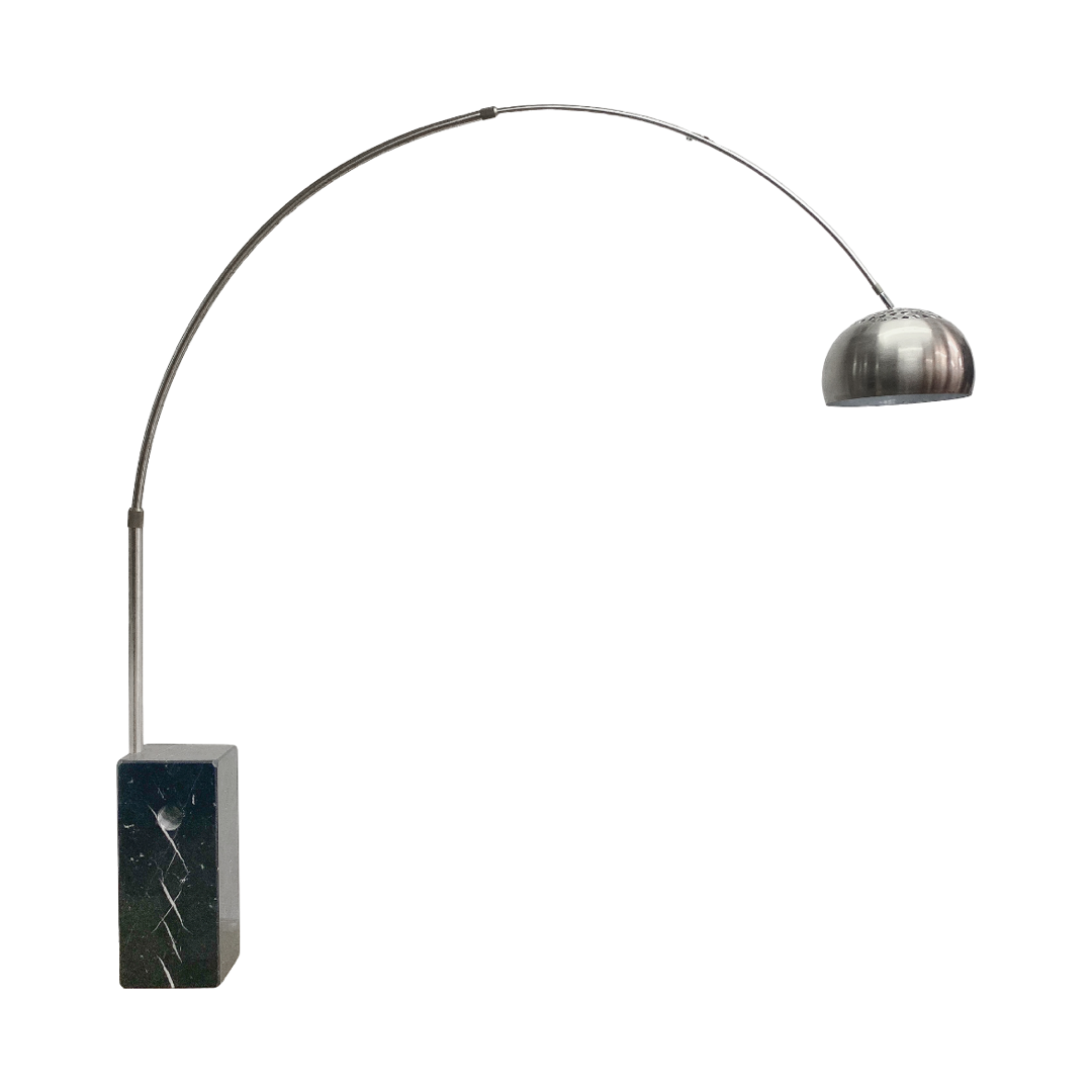 Telescopic Arm Arc Floor Lamp Black Marble Base – The Design Ark