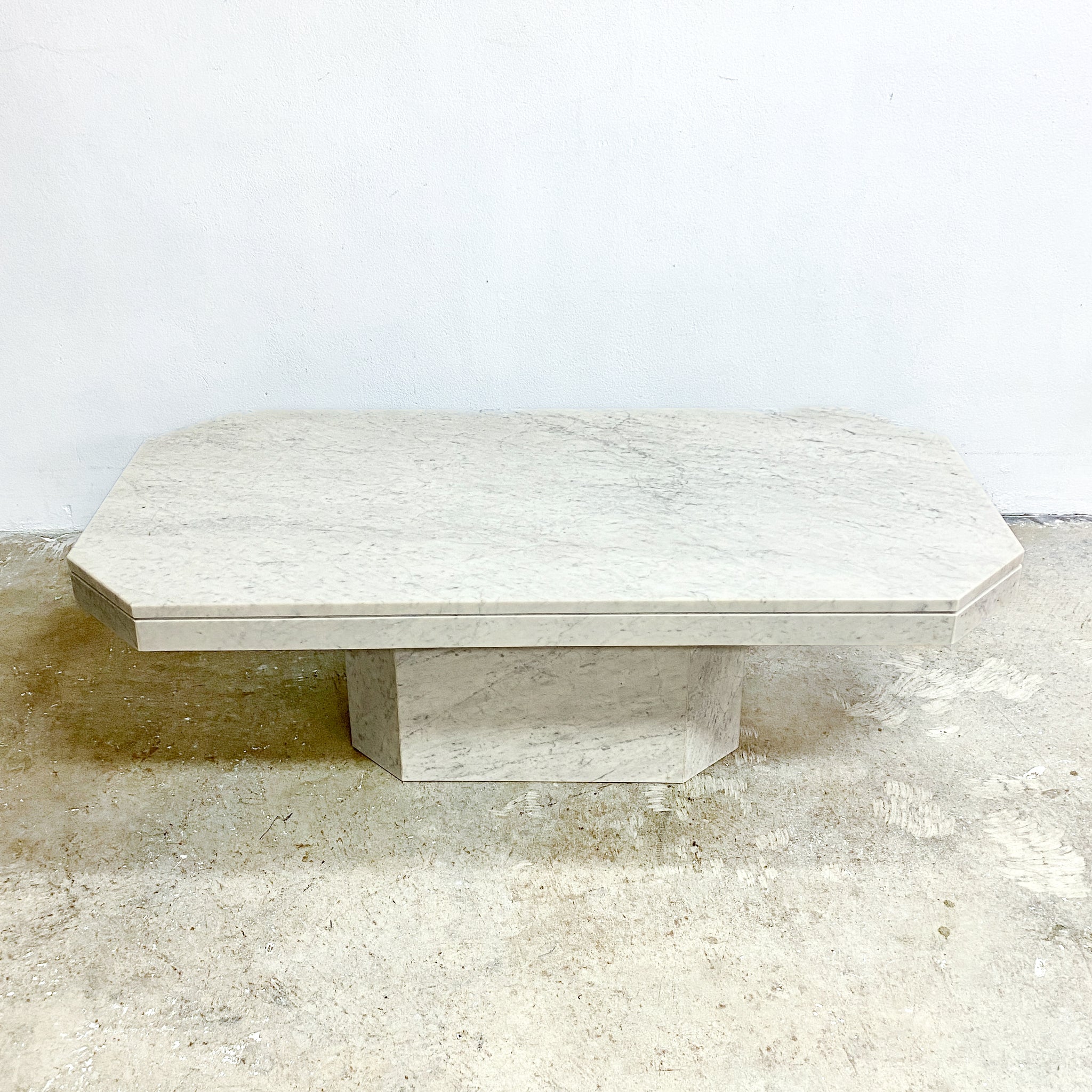Postmodern Marble Pedestal Rectangular Coffee Table– The Design Ark