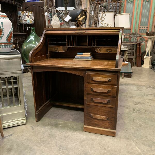 Antique Roll Top Desk With Locking Mechanism– The Design Ark