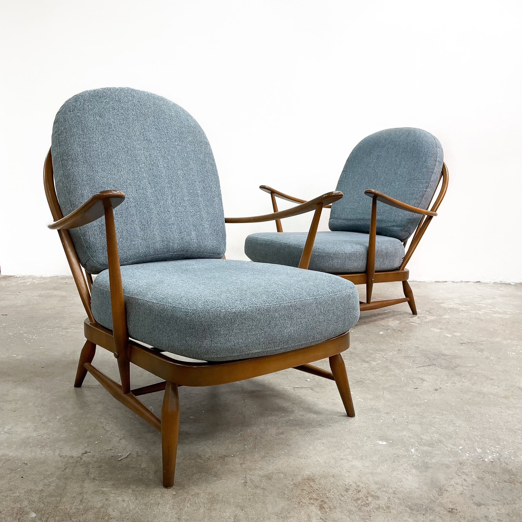 Pair of Vintage Ercol Spindle Back Armchairs – The Design Ark