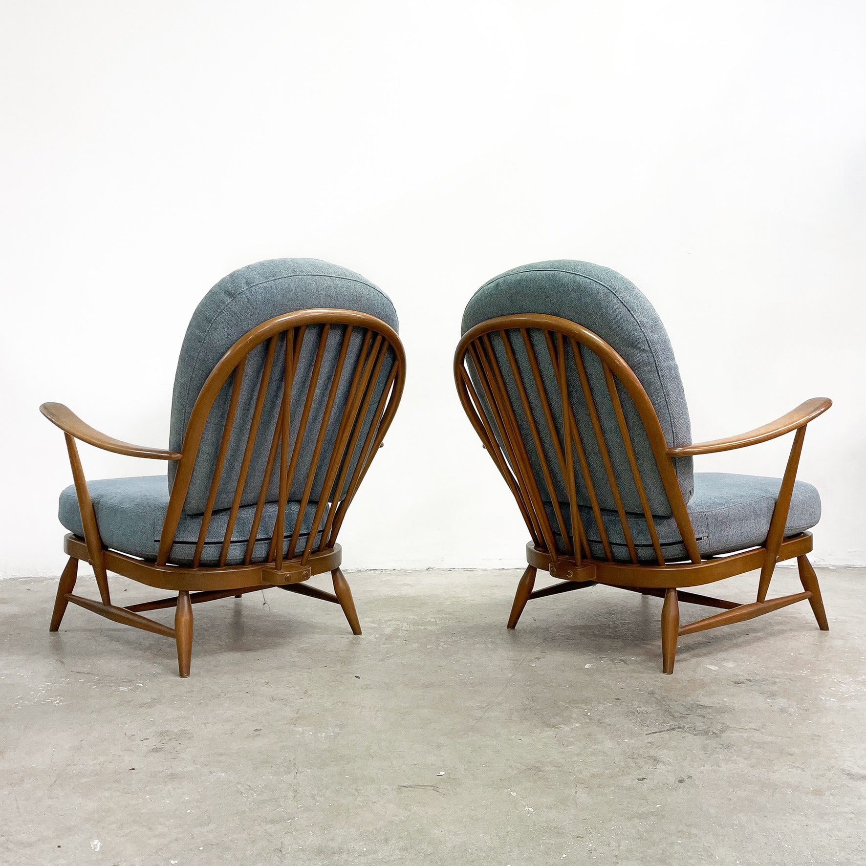 Pair of Vintage Ercol Spindle Back Armchairs– The Design Ark