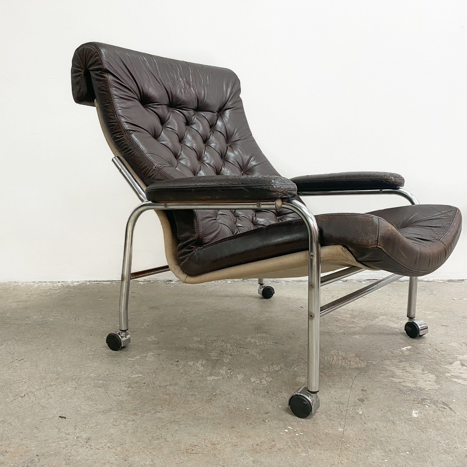 Rare 1970s Ikea Noboru Nakamura 'Bore' Leather Lounge Chair / Armchair ...