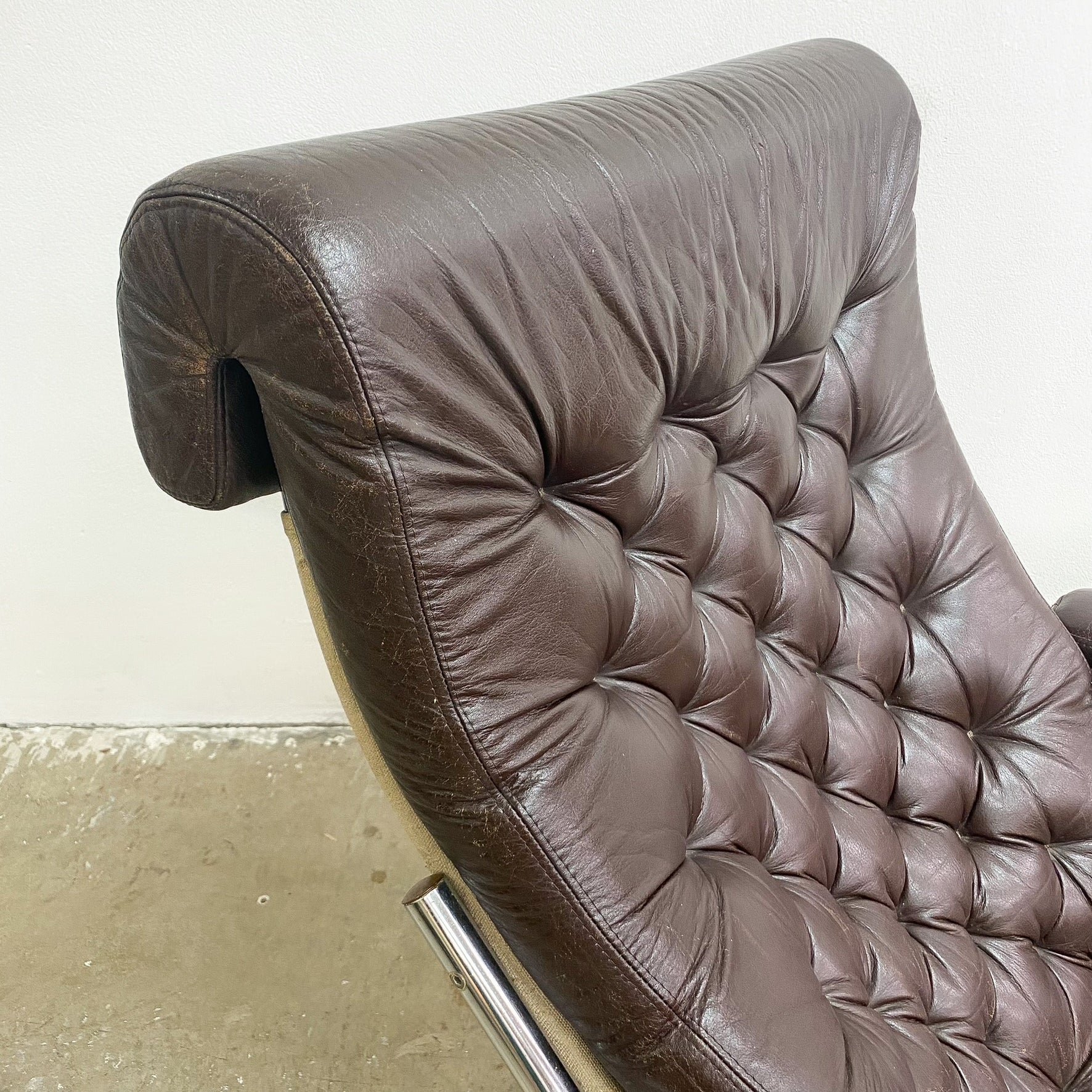 Rare 1970s Ikea Noboru Nakamura 'Bore' Leather Lounge Chair / Armchair ...