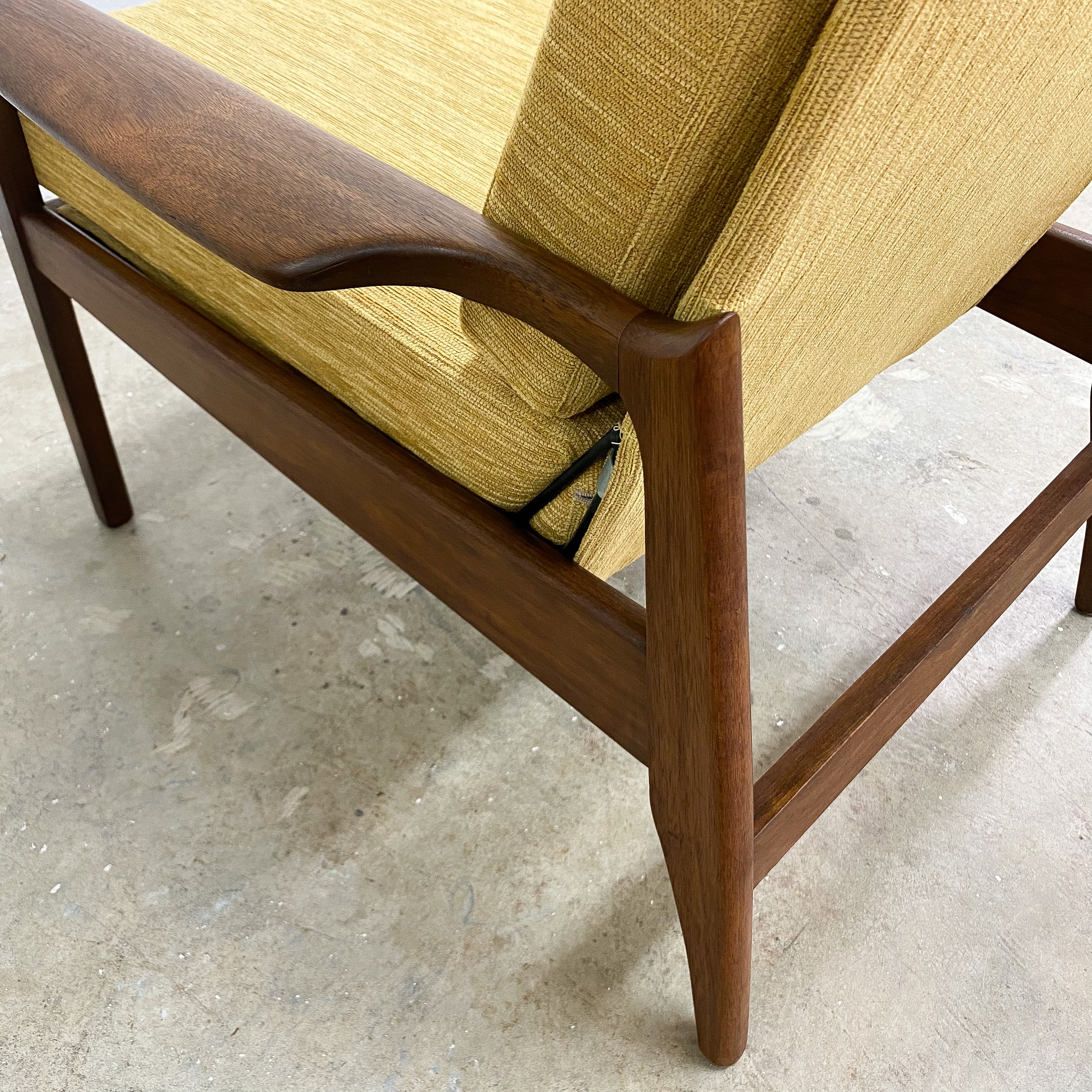 Fler Flermark Mid Century Teak Armchair With New Upholstery– The Design Ark