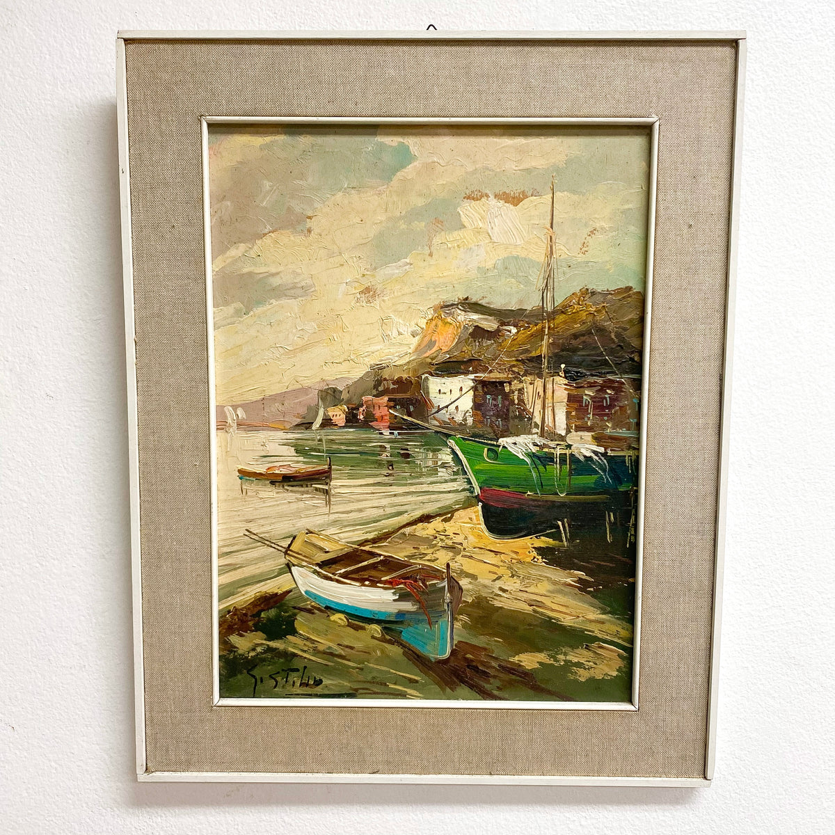 Vintage Mid Century Italian Oil Painting By S Stilio – The Design Ark