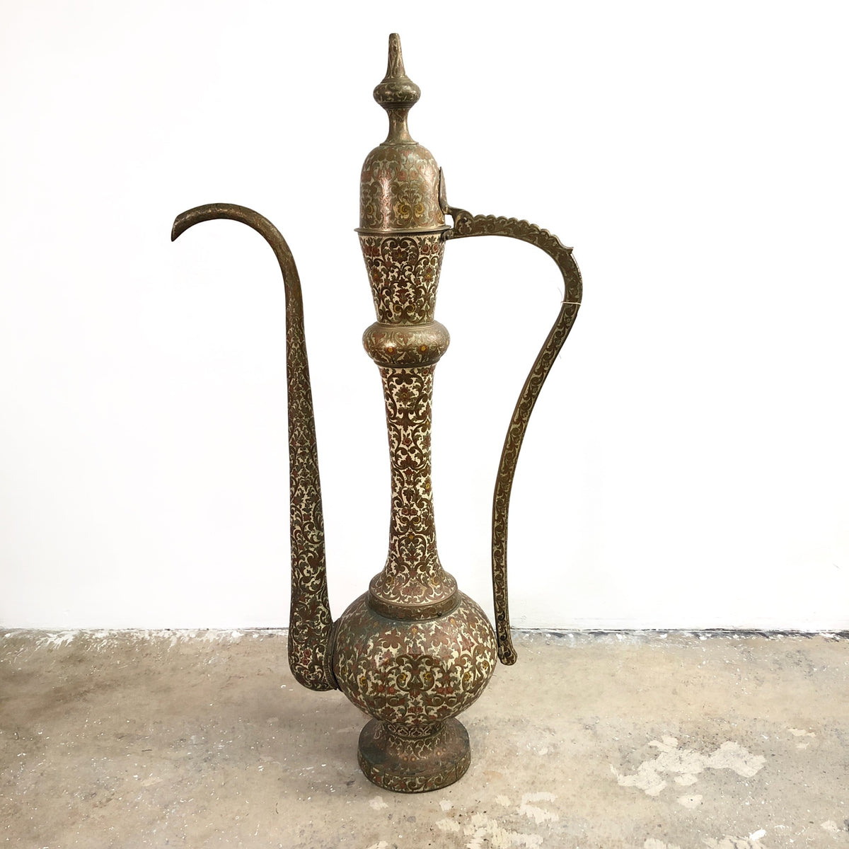 Enormous 1960s Engraved Brass Ewer Arabic Coffee or Teapot – The Design Ark